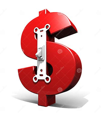 Dollar sign with switch stock illustration. Illustration of white ...