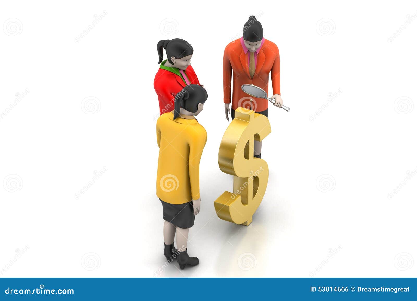 Dollar sign with a team stock illustration. Illustration of golden ...