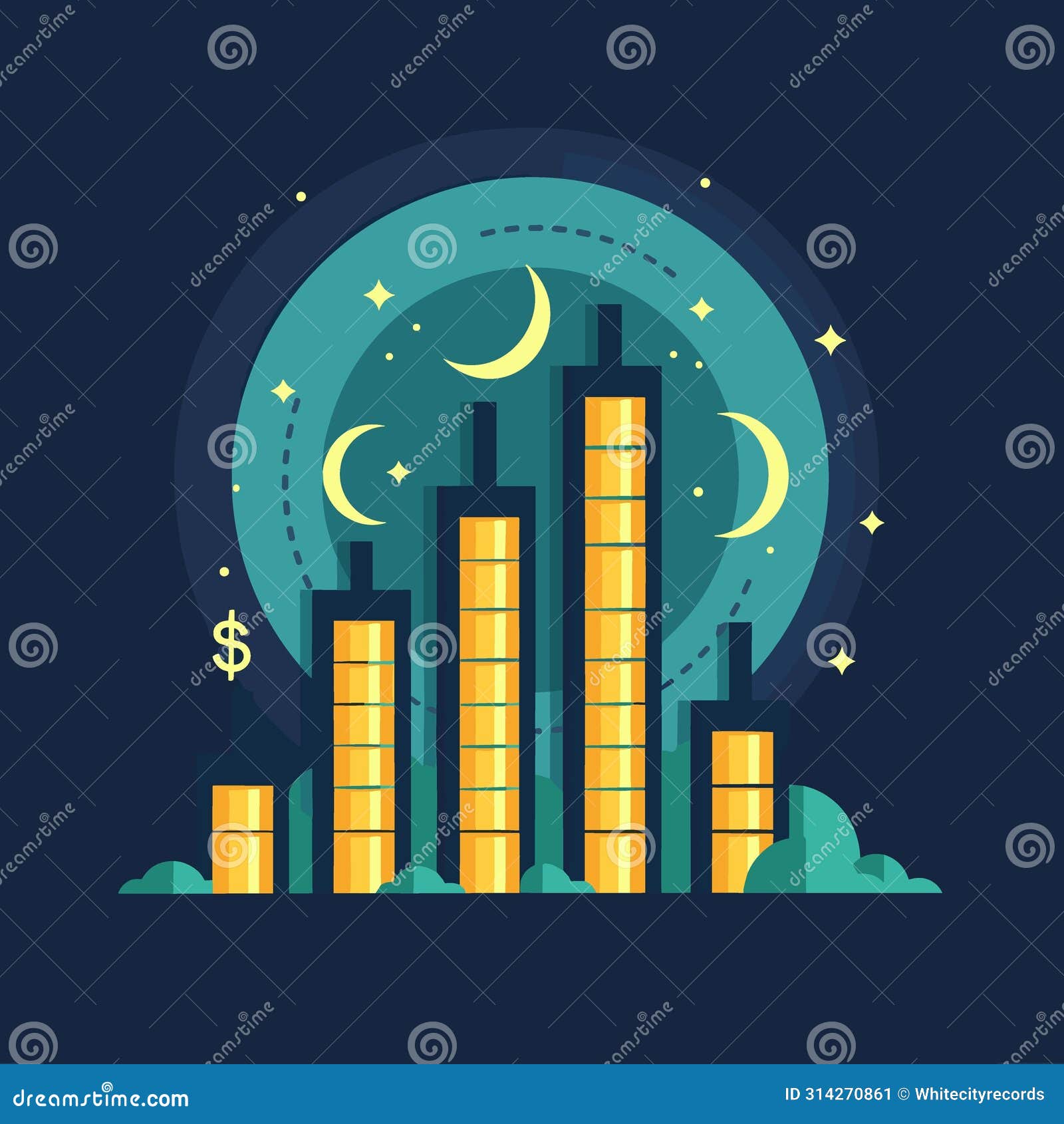 A Dollar Sign is on Top of a Graph that Shows a Line Going Up Stock ...