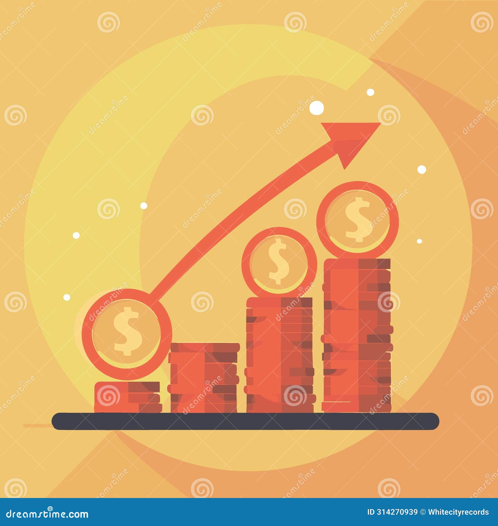 A Dollar Sign is on Top of a Graph that Shows a Line Going Up Stock ...