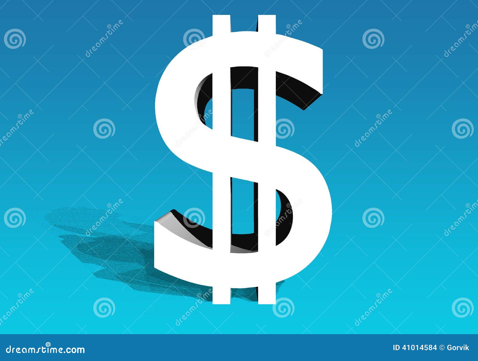 Dollar Sign of the USA of White Color Stock Illustration - Illustration ...