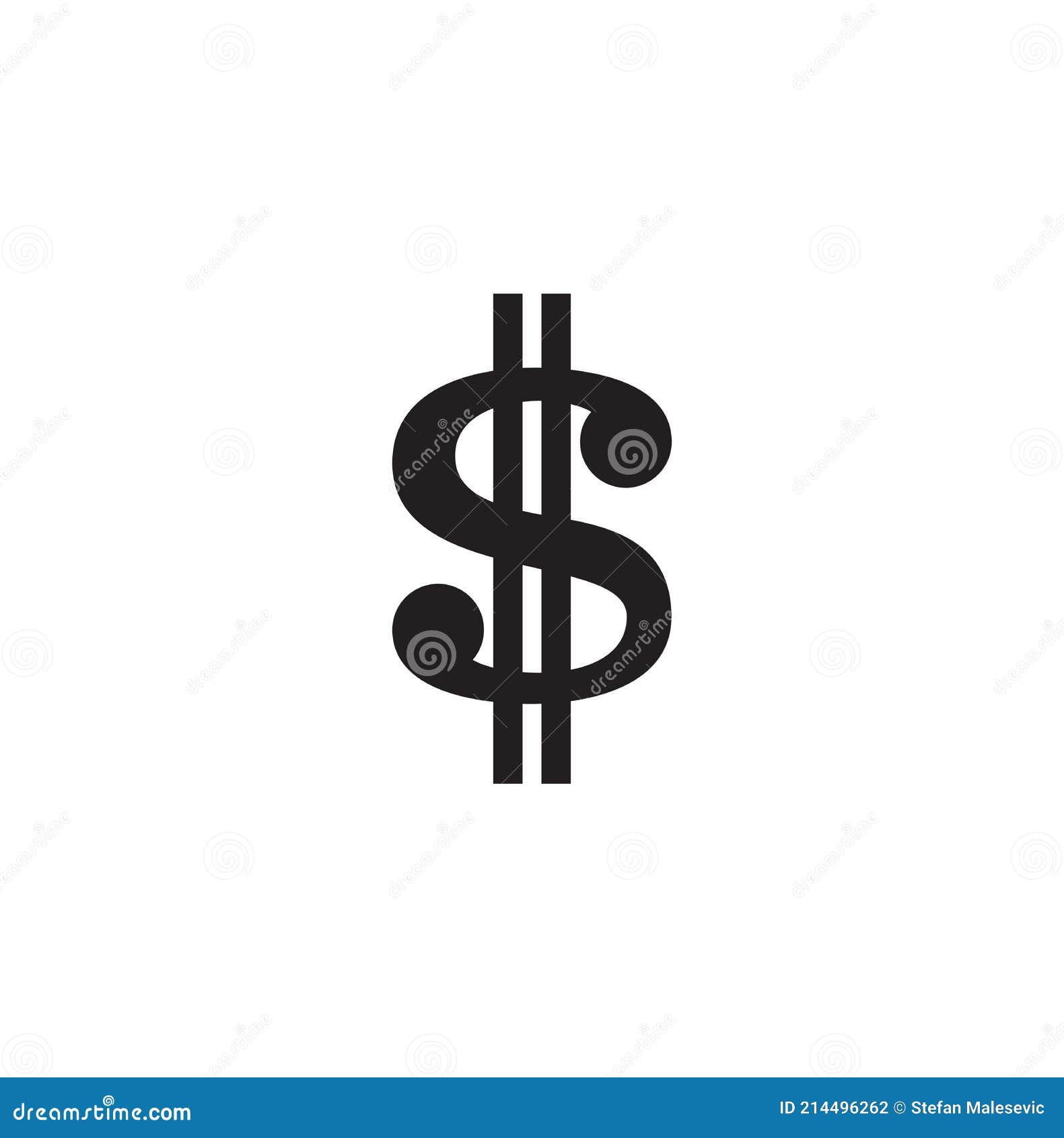 Dollar sign stock vector. Illustration of banking, outline - 214496262