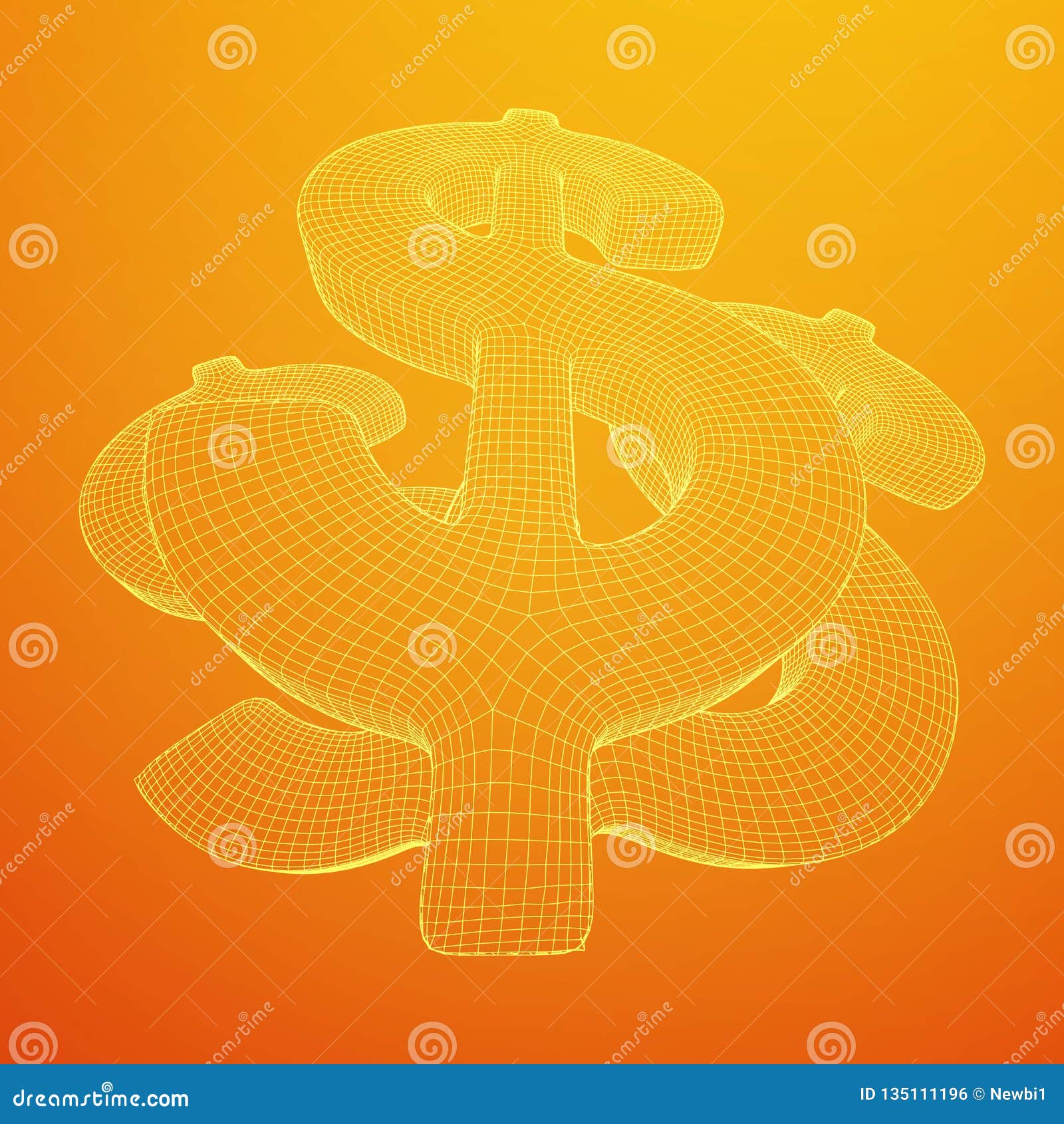 Dollar Sign Wireframe Vector Stock Vector - Illustration of dream ...
