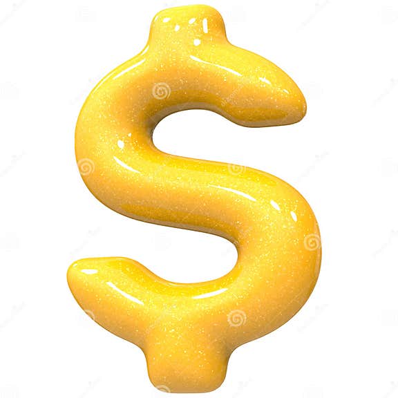 Dollar Sign Yellow 3d with White Background Stock Illustration ...