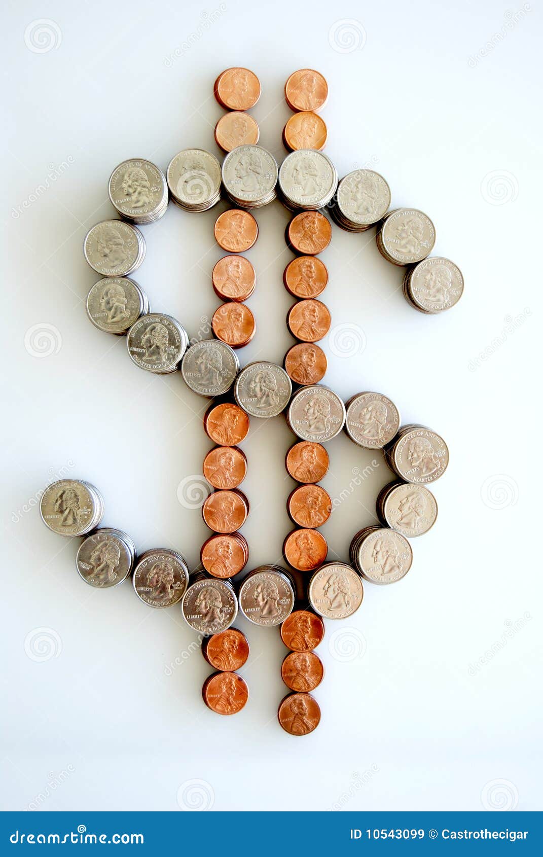 Dollar signs stock image. Image of coin, dollar, pennies - 10543099