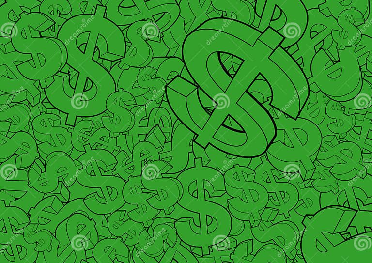 Dollar Signs Background stock vector. Illustration of invest - 7999209