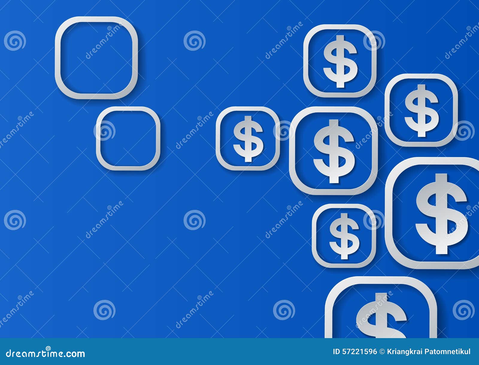 Dollar Signs on Blue Background Stock Vector - Illustration of sign ...