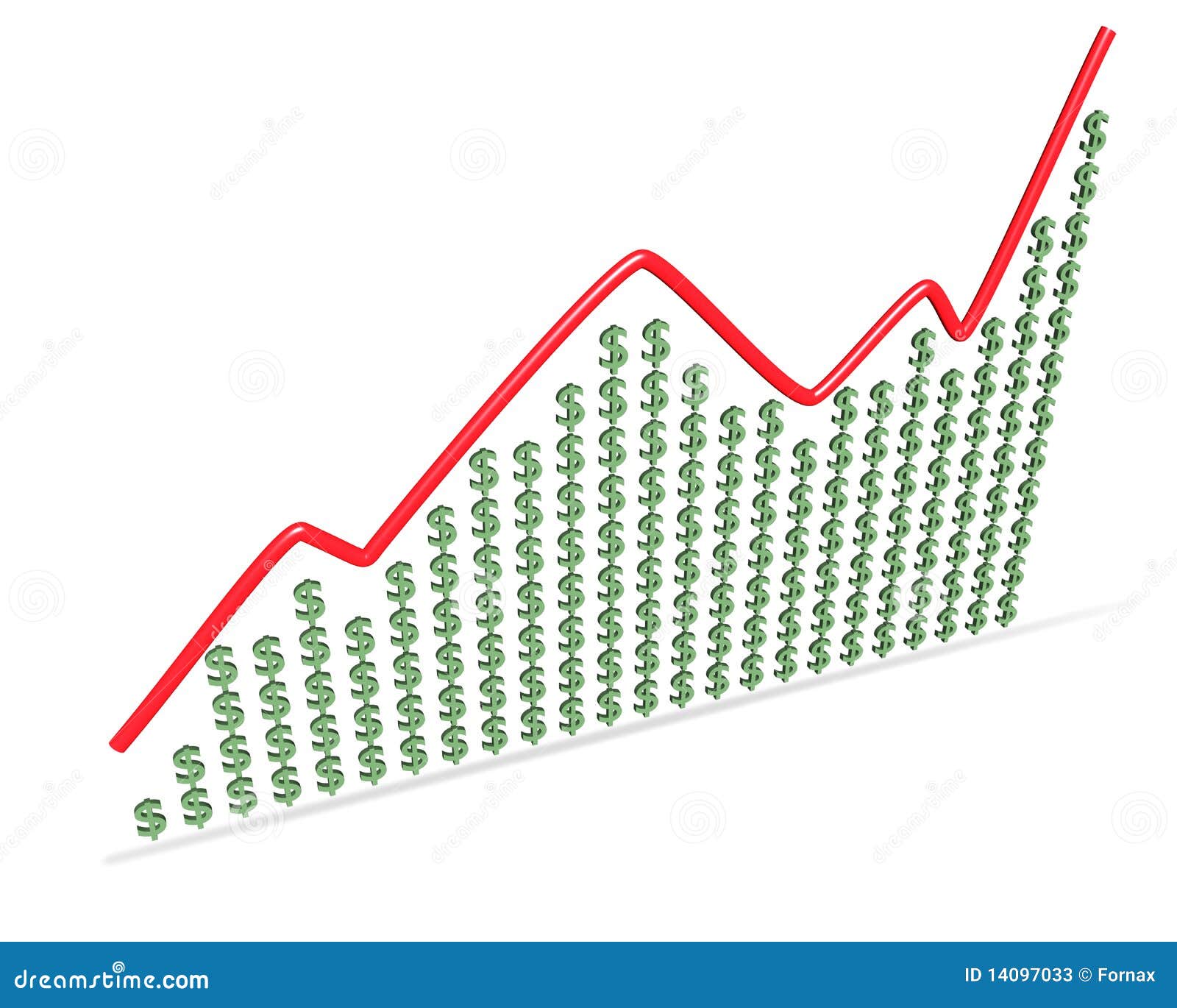 Dollar Signs And Financial Curve Stock Illustration - Illustration of ...