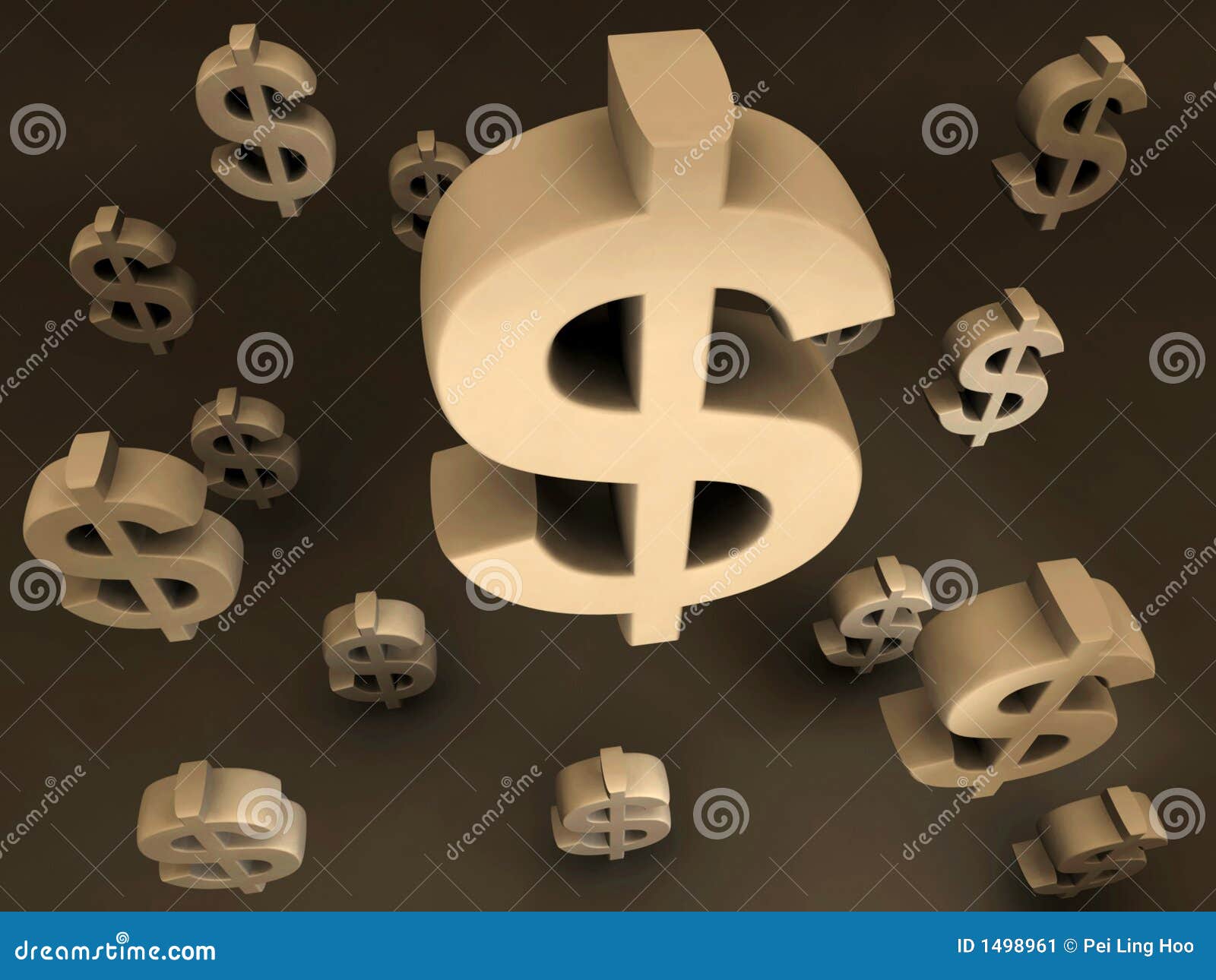 Dollar Signs Flying stock illustration. Illustration of installment ...