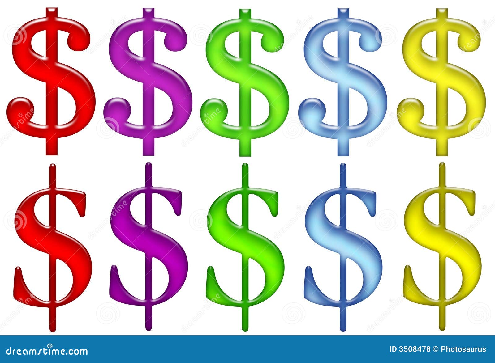 Dollar Signs in Glass-optic Stock Illustration - Illustration of colors ...