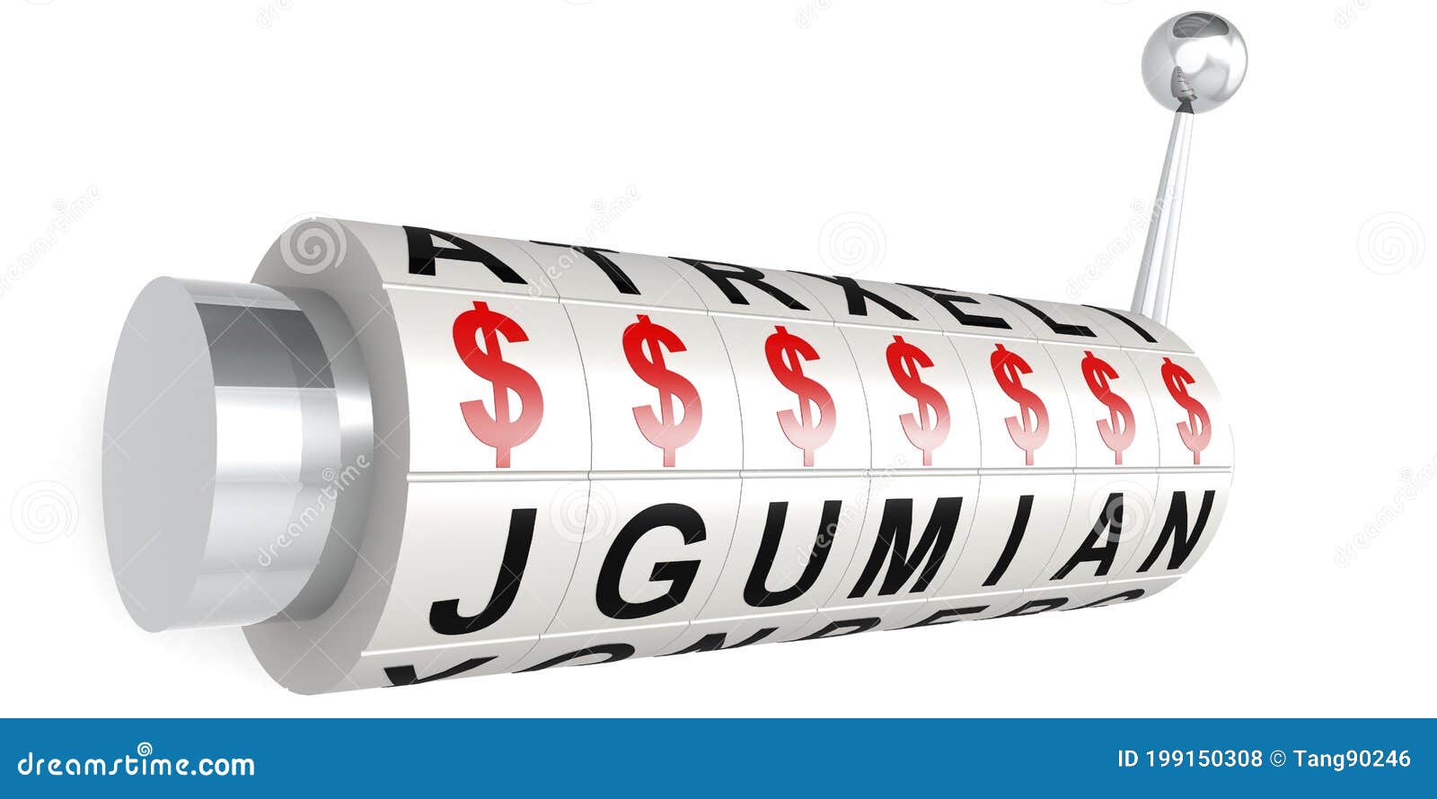 Dollar Signs Lines Up in a Jackpot Slot Machine Stock Illustration ...