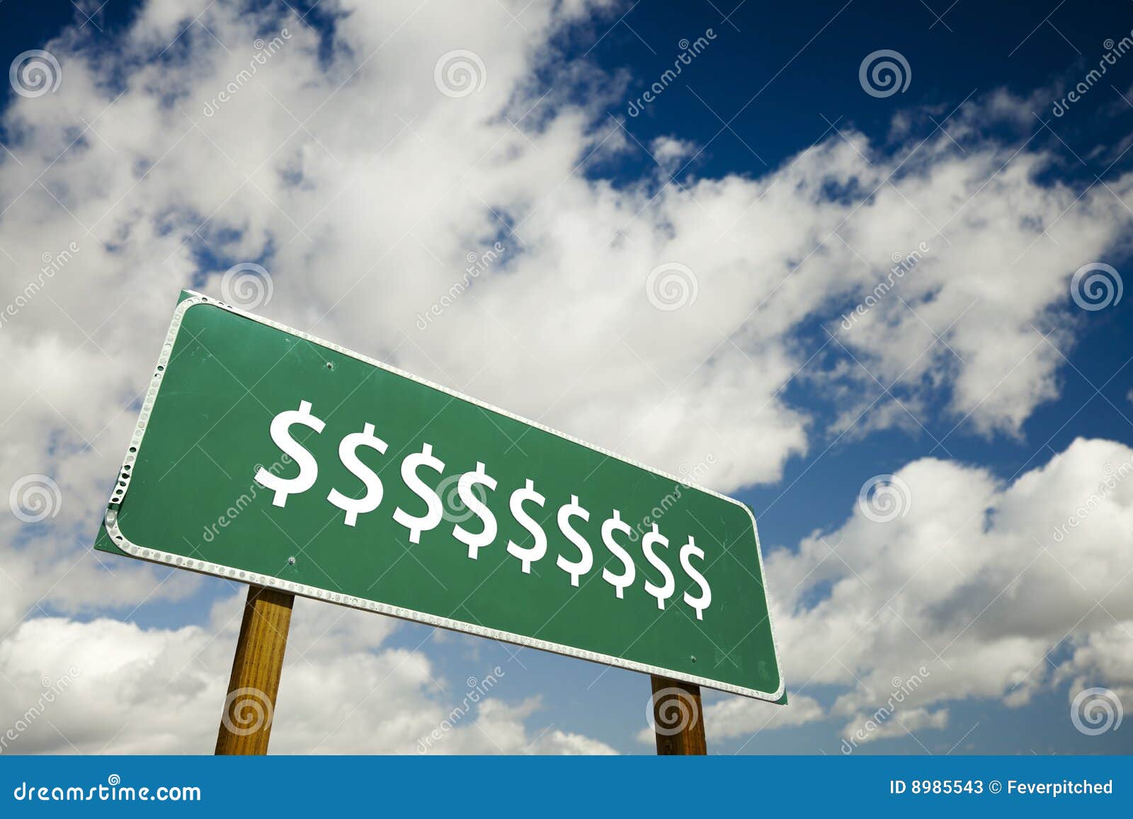 Dollar Signs Road Sign stock image. Image of sign, riches - 8985543