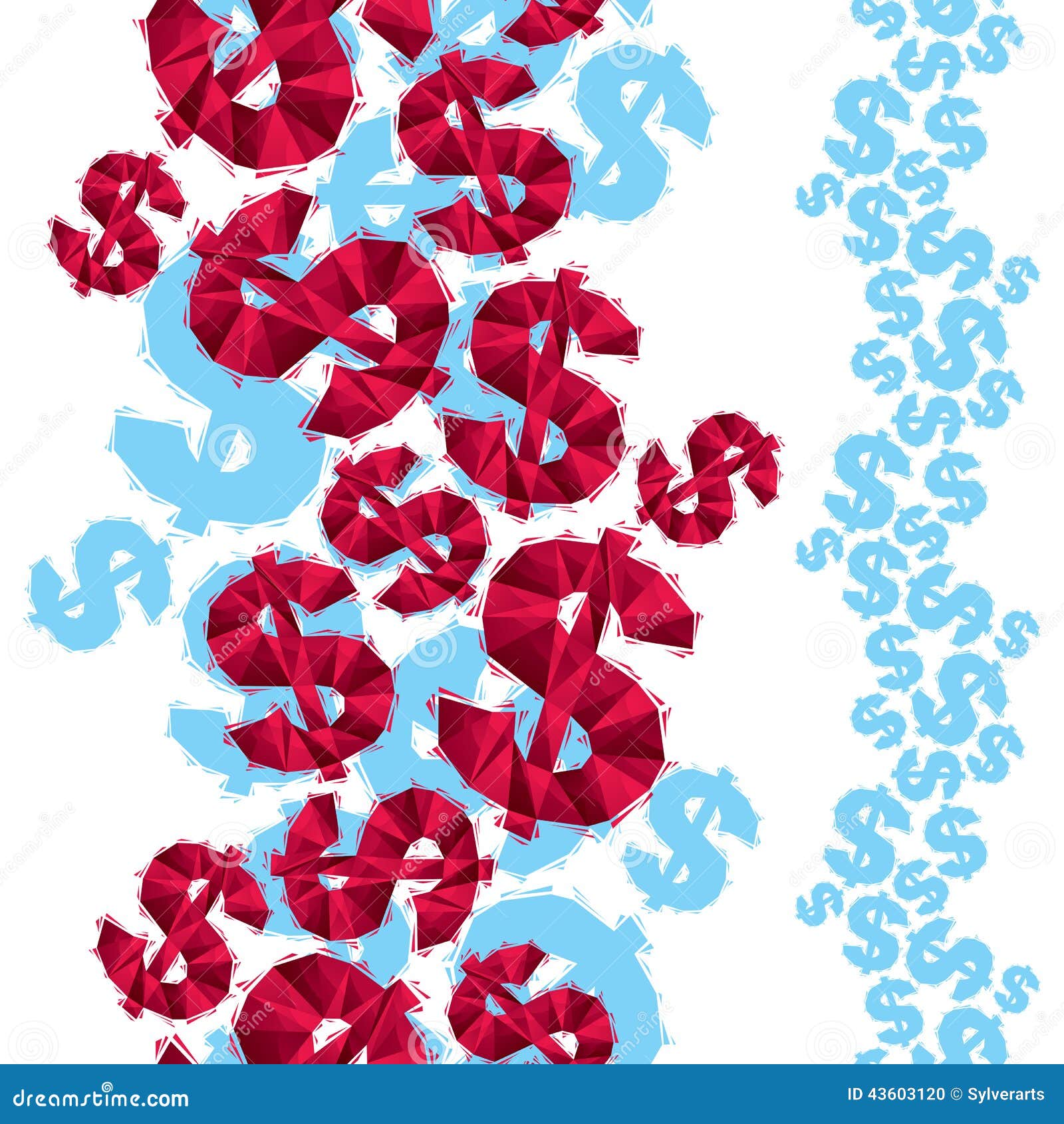Dollar Signs Seamless Pattern, Vertical Composition, Geometric C Stock ...