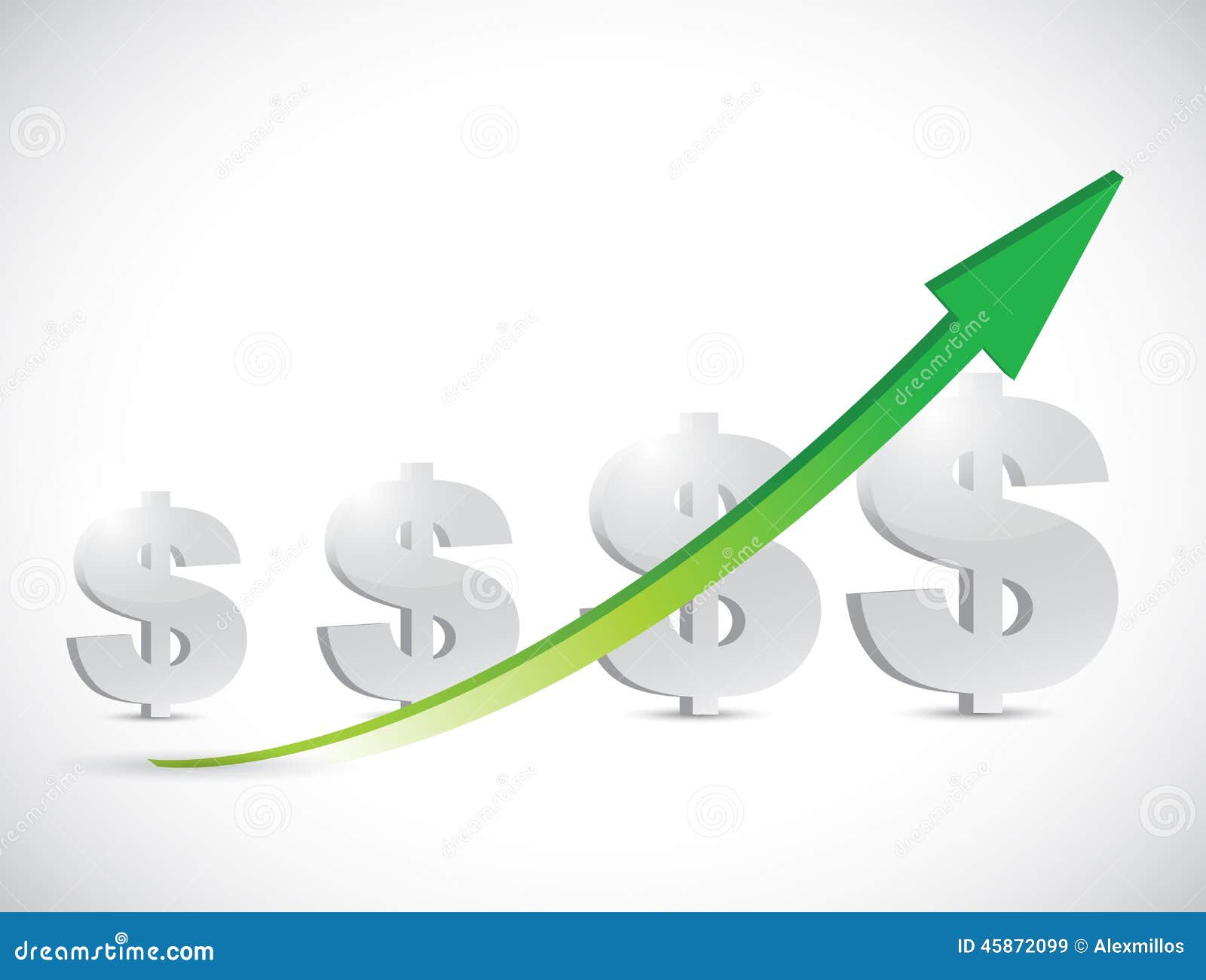 Dollar Signs and Up Arrow Illustration Stock Illustration ...