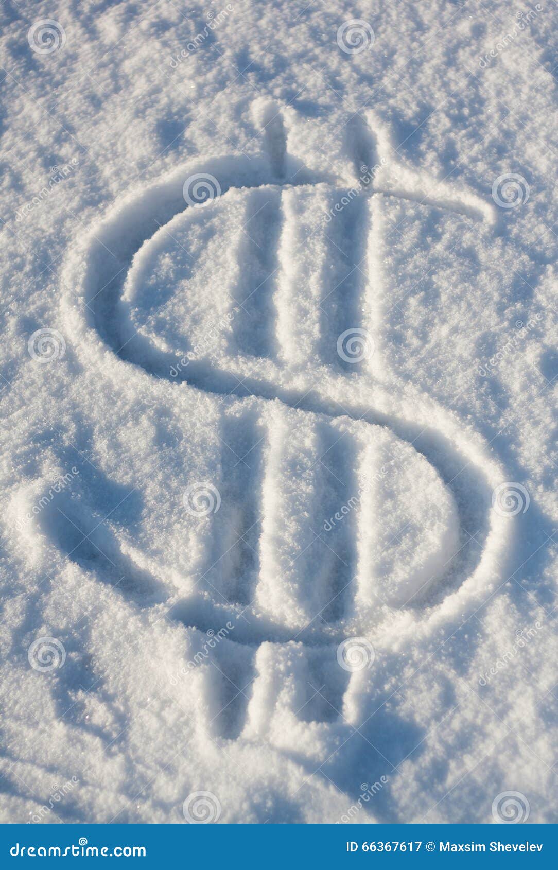 Dollar snow stock image. Image of charity, price, snow - 66367617