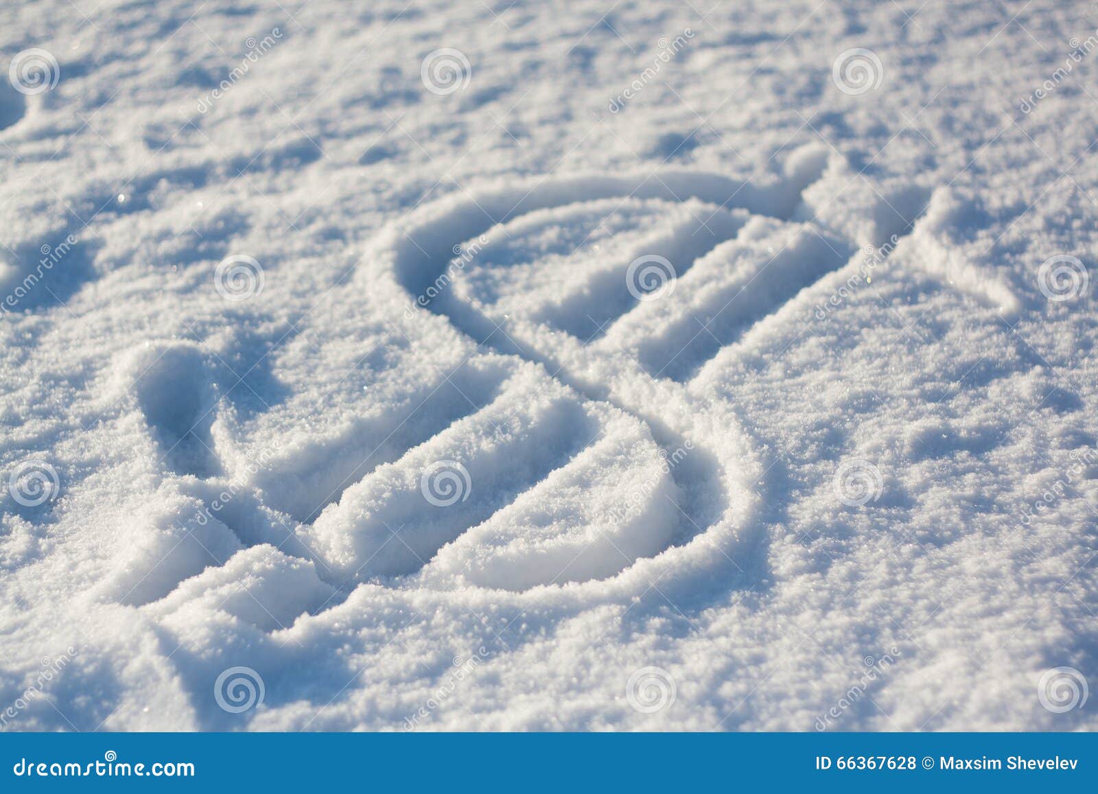 Dollar snow stock photo. Image of creativity, commercial - 66367628