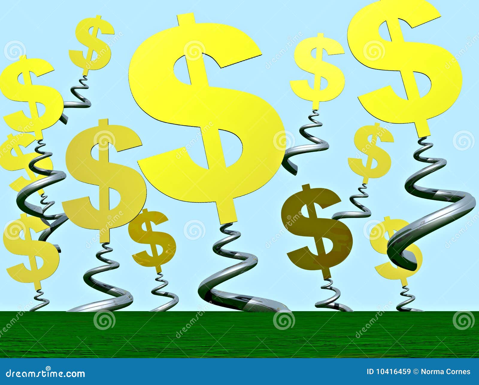 Dollar springing stock illustration. Illustration of symbol - 10416459