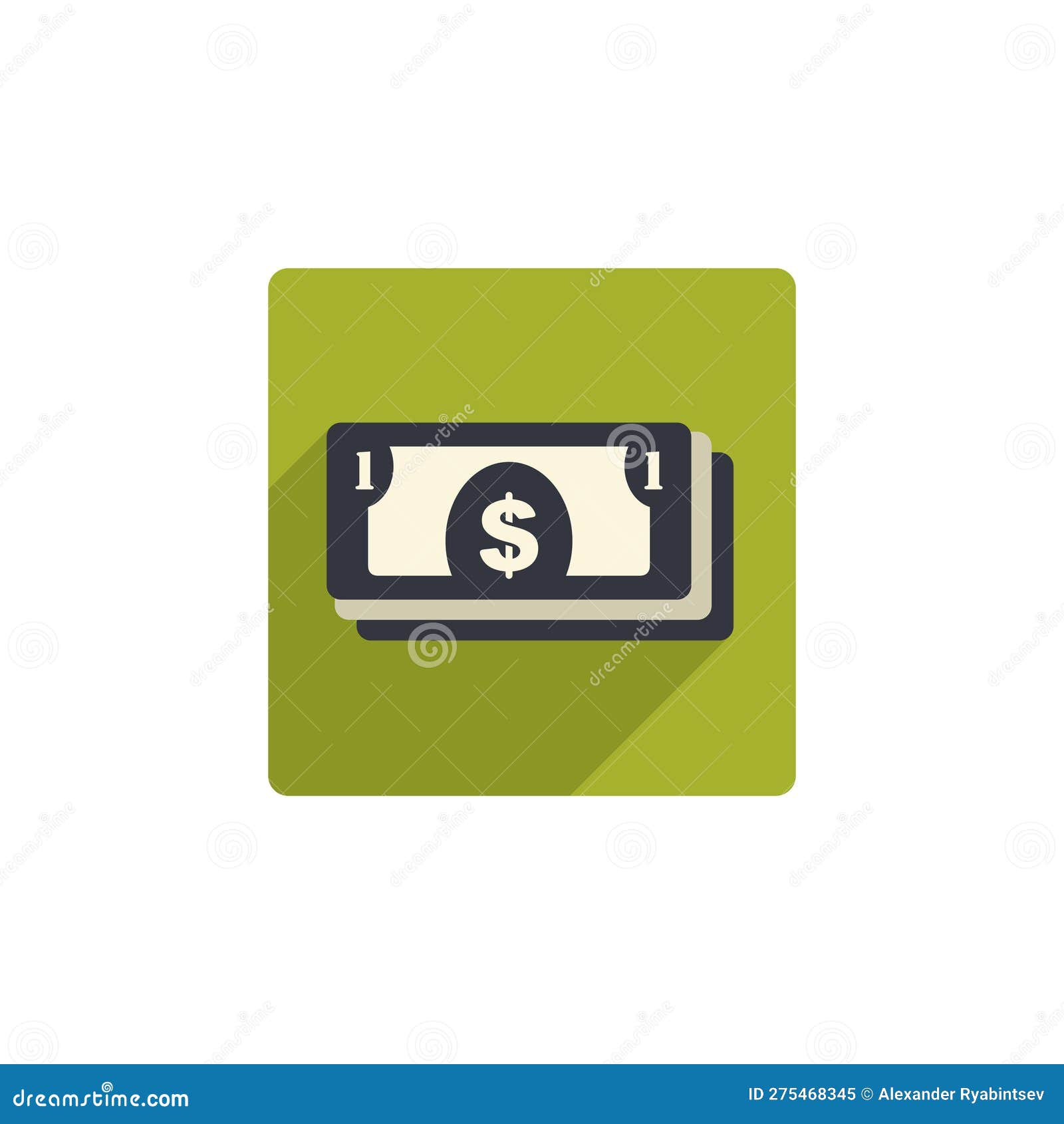 Dollar Stack Flat Style Vector Icon. Money Pictogram. Stock Vector ...