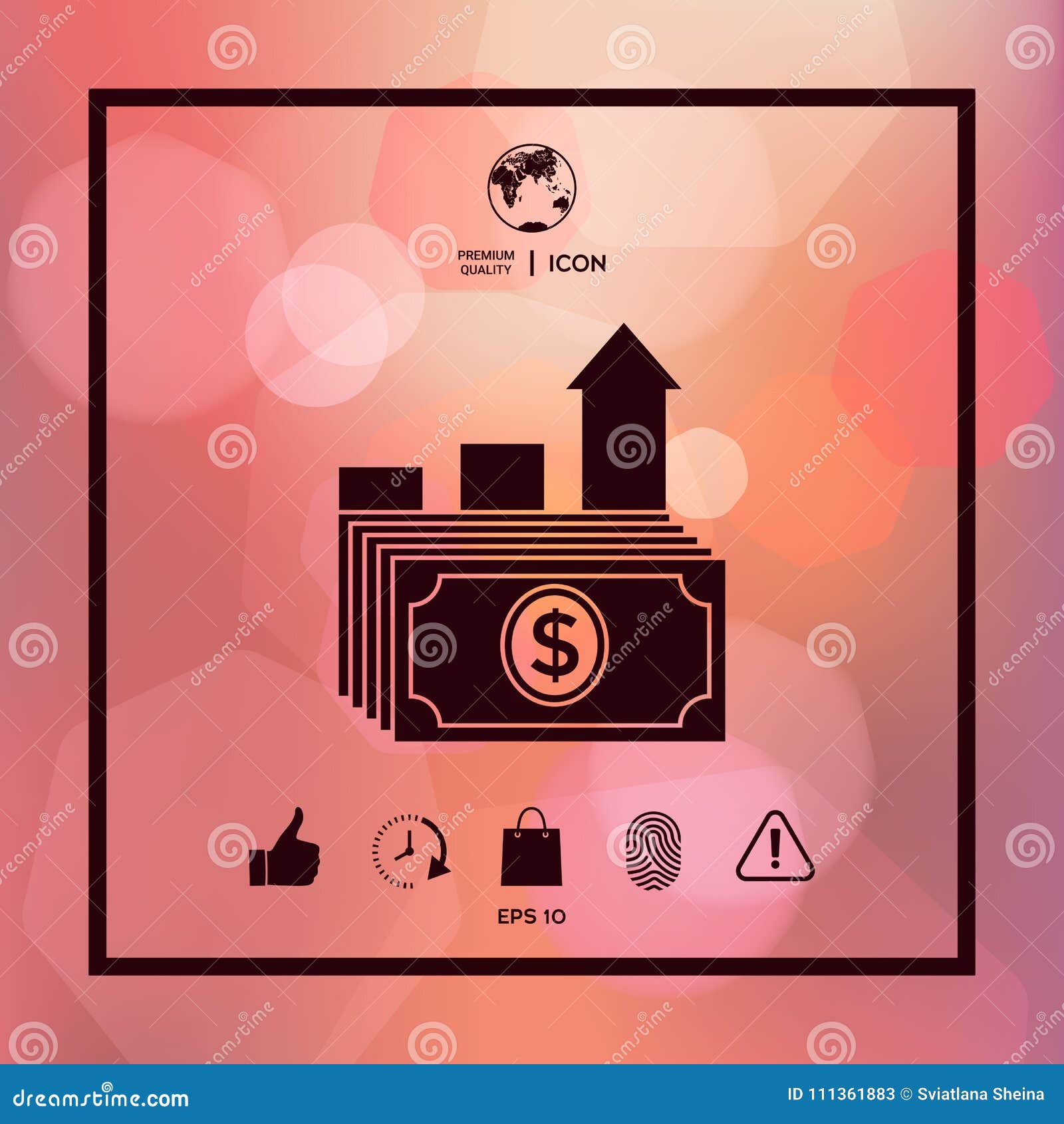Dollar Stack Icon. Money Growth Concept Stock Vector - Illustration of ...