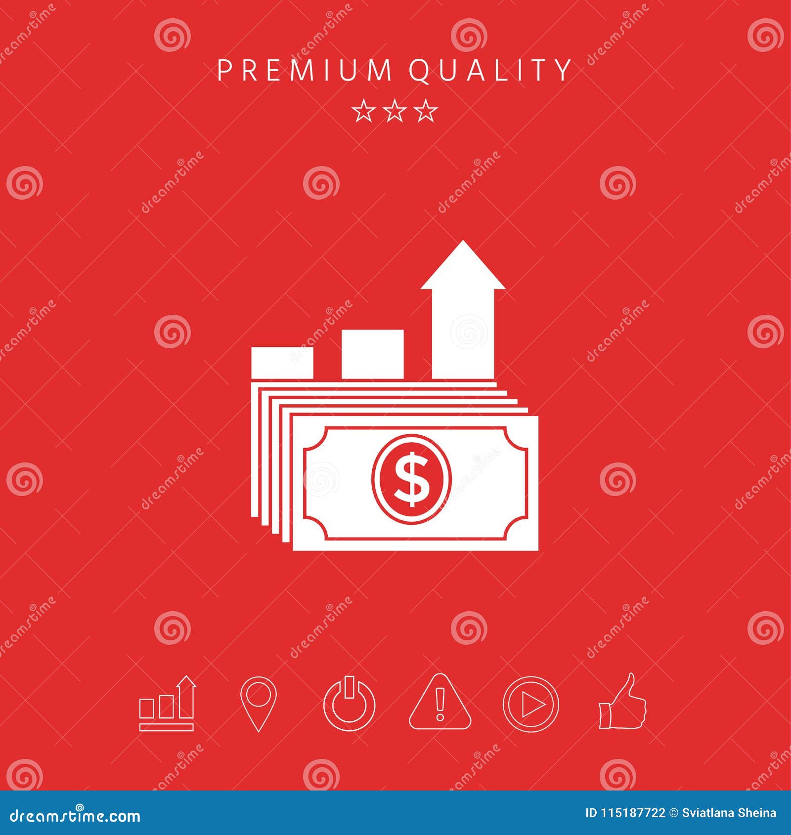 Dollar Stack Icon. Money Growth Concept Stock Vector - Illustration of ...