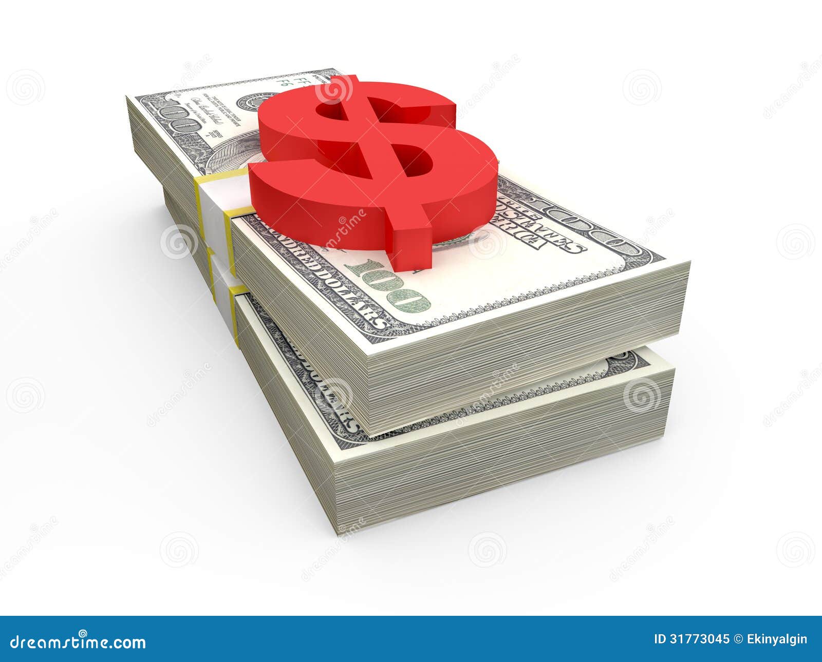 Dollar Stacks and Dollar Sign Stock Illustration - Illustration of wage ...