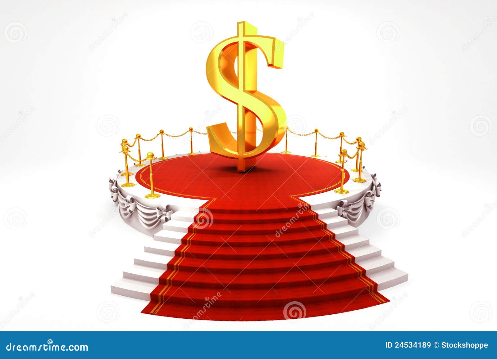 Dollar on Stage stock illustration. Illustration of concept - 24534189