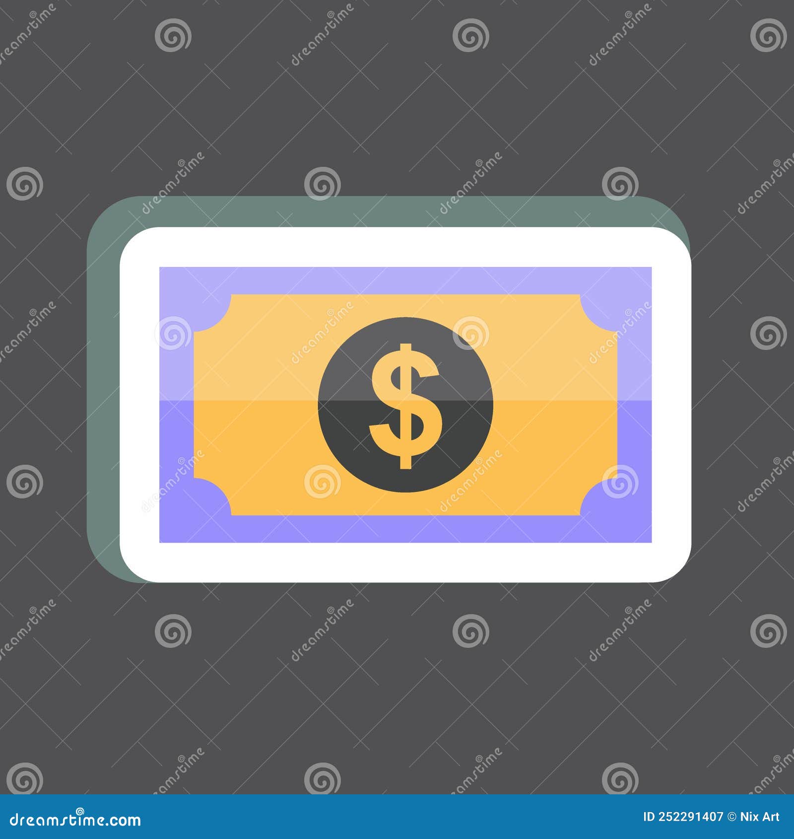 Dollar Sticker in Trendy Isolated on Black Background Stock ...
