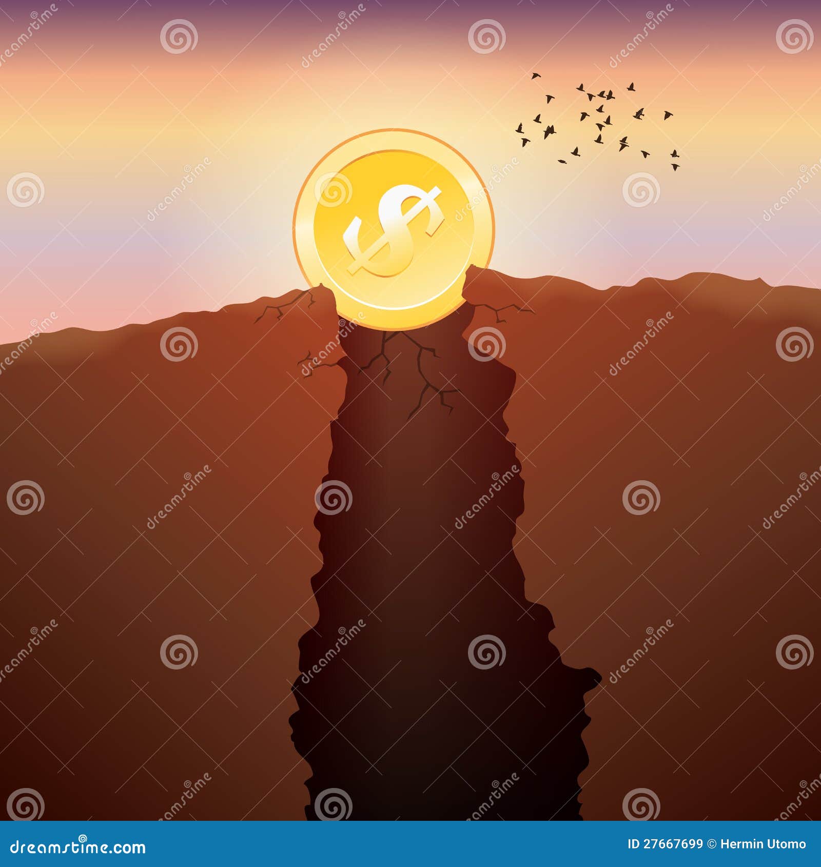 Dollar Stuck stock vector. Illustration of financial - 27667699
