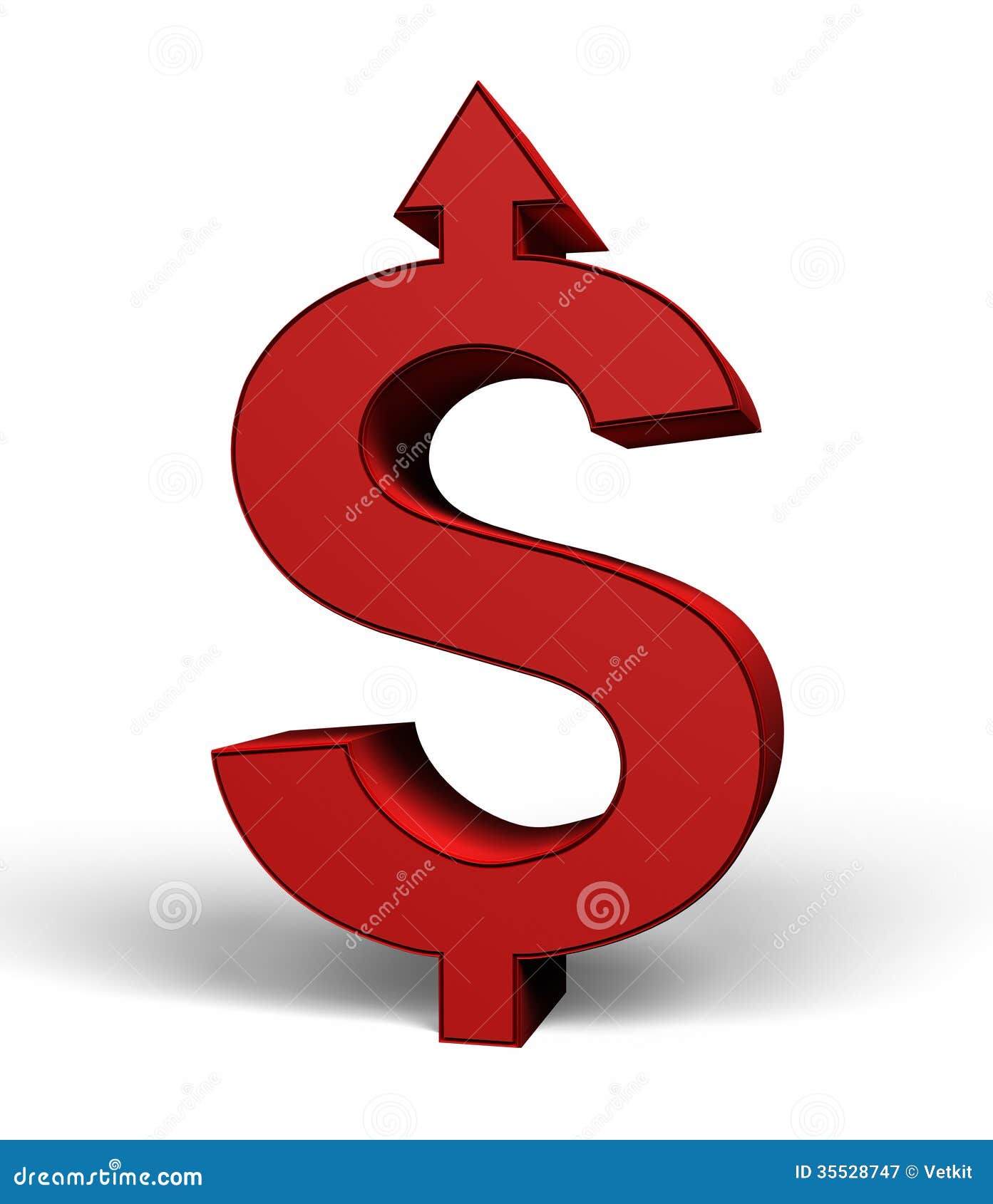 Dollar symbol with arrow stock illustration. Illustration of wealth ...
