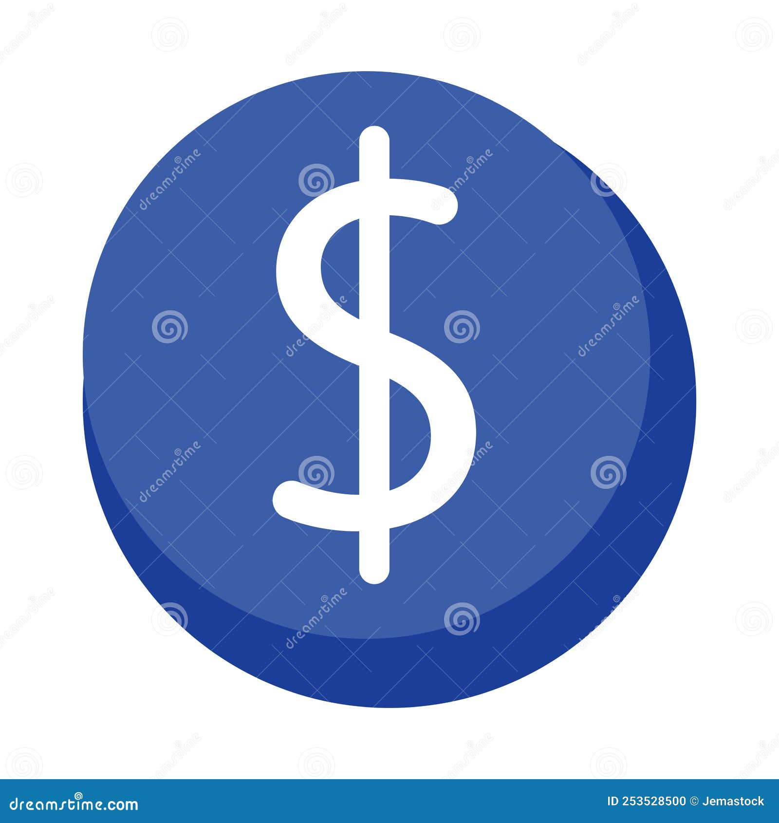 Dollar symbol in button stock vector. Illustration of income - 253528500