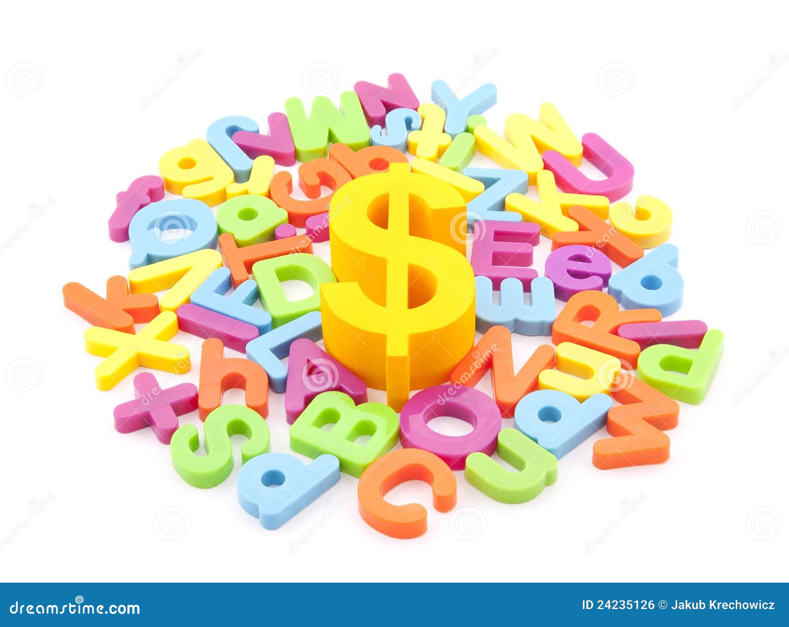 Dollar Symbol and Colorful Letters Stock Photo - Image of characters ...