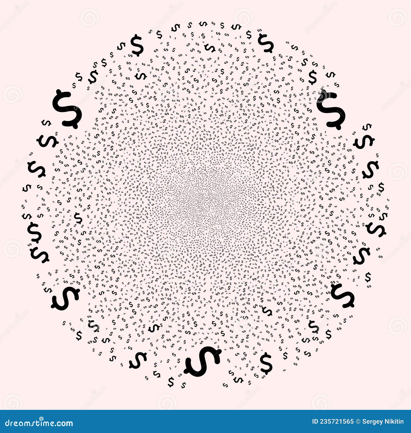 Dollar Symbol Icon Mosaic Burst Spheric Globula Stock Vector ...