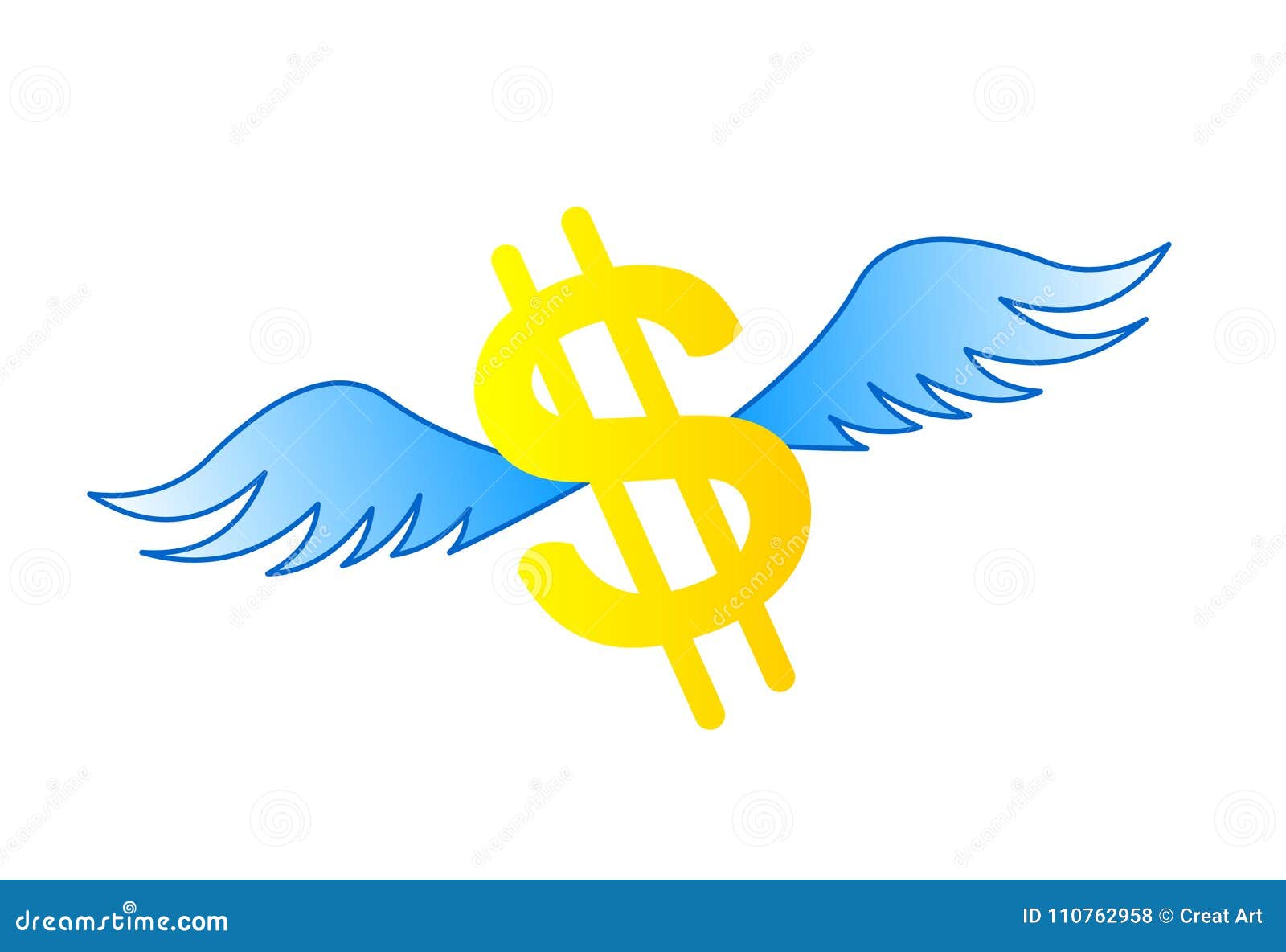 Dollar Symbol Flying.Money Concept Vector Art. Stock Vector ...