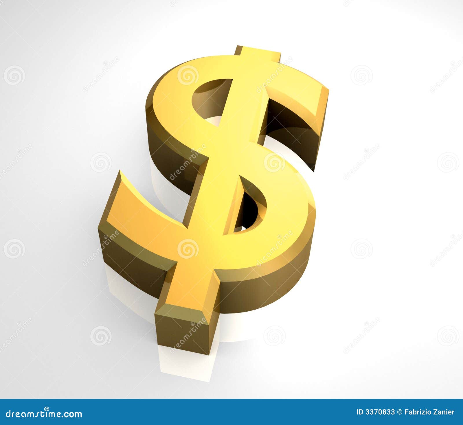 Dollar symbol in gold (3D) stock illustration. Illustration of isolated ...