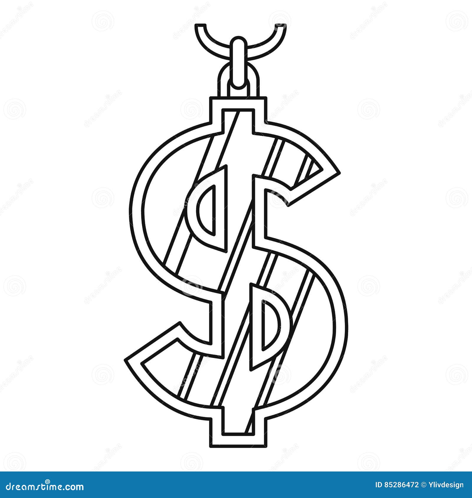 Dollar Symbol Icon, Outline Style Stock Vector - Illustration of money ...