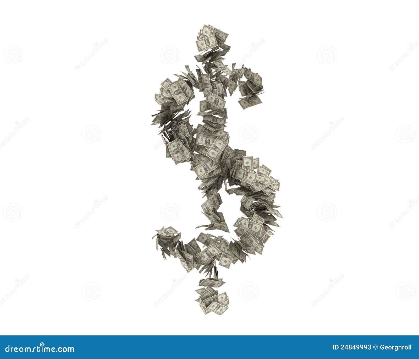 Dollar Symbol Made Up of Banknotes Stock Image - Image of bill ...