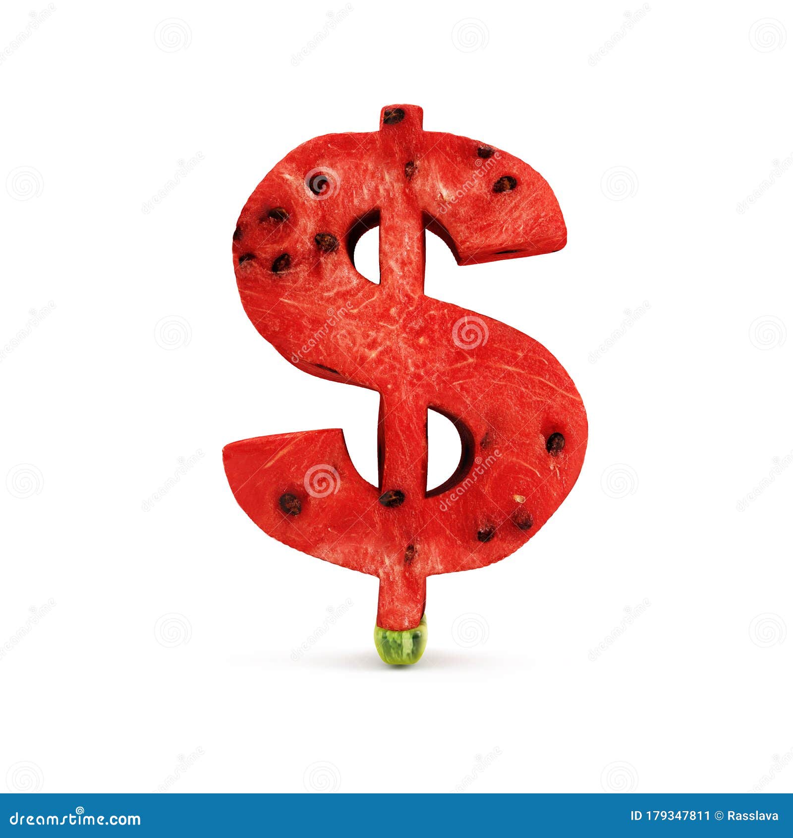 Dollar Symbol Made from Watermelon Isolated on White Background. Stock ...