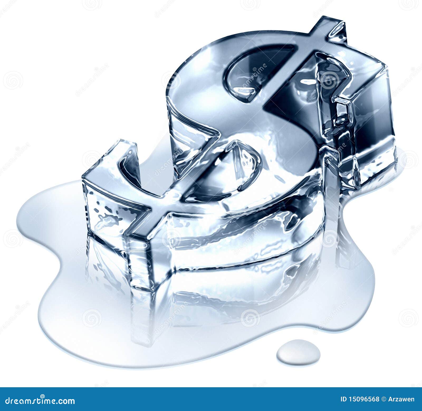 Dollar Symbol in Melting Ice Stock Illustration - Illustration of ...