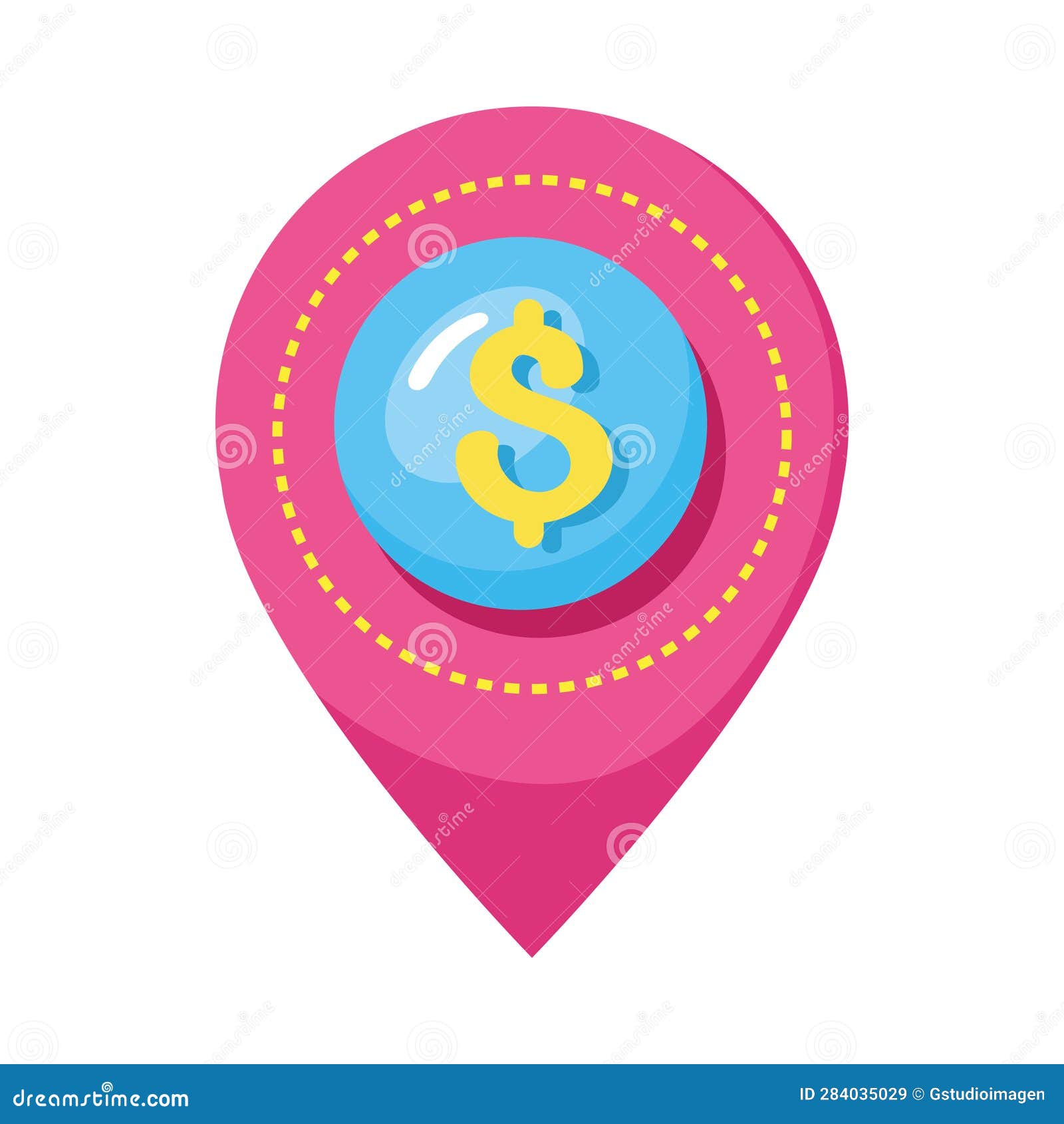 Dollar Symbol in Pin Location Stock Vector - Illustration of symbol ...