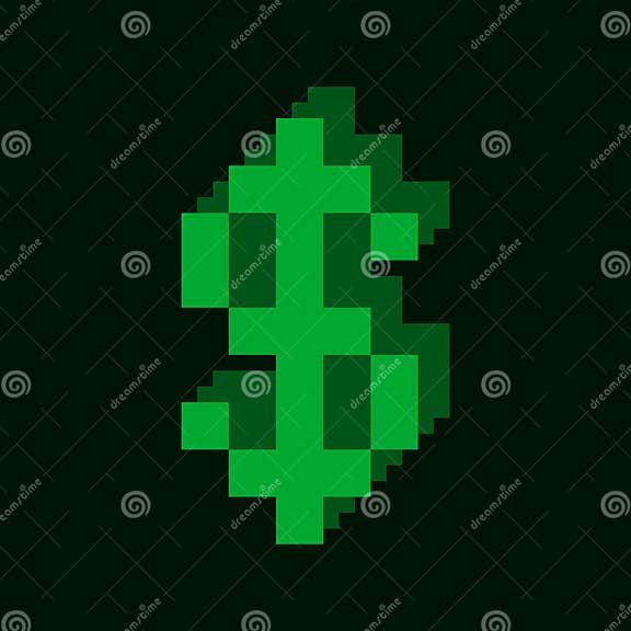 Dollar Symbol Pixel Style Design Icon. Vector Stock Vector ...