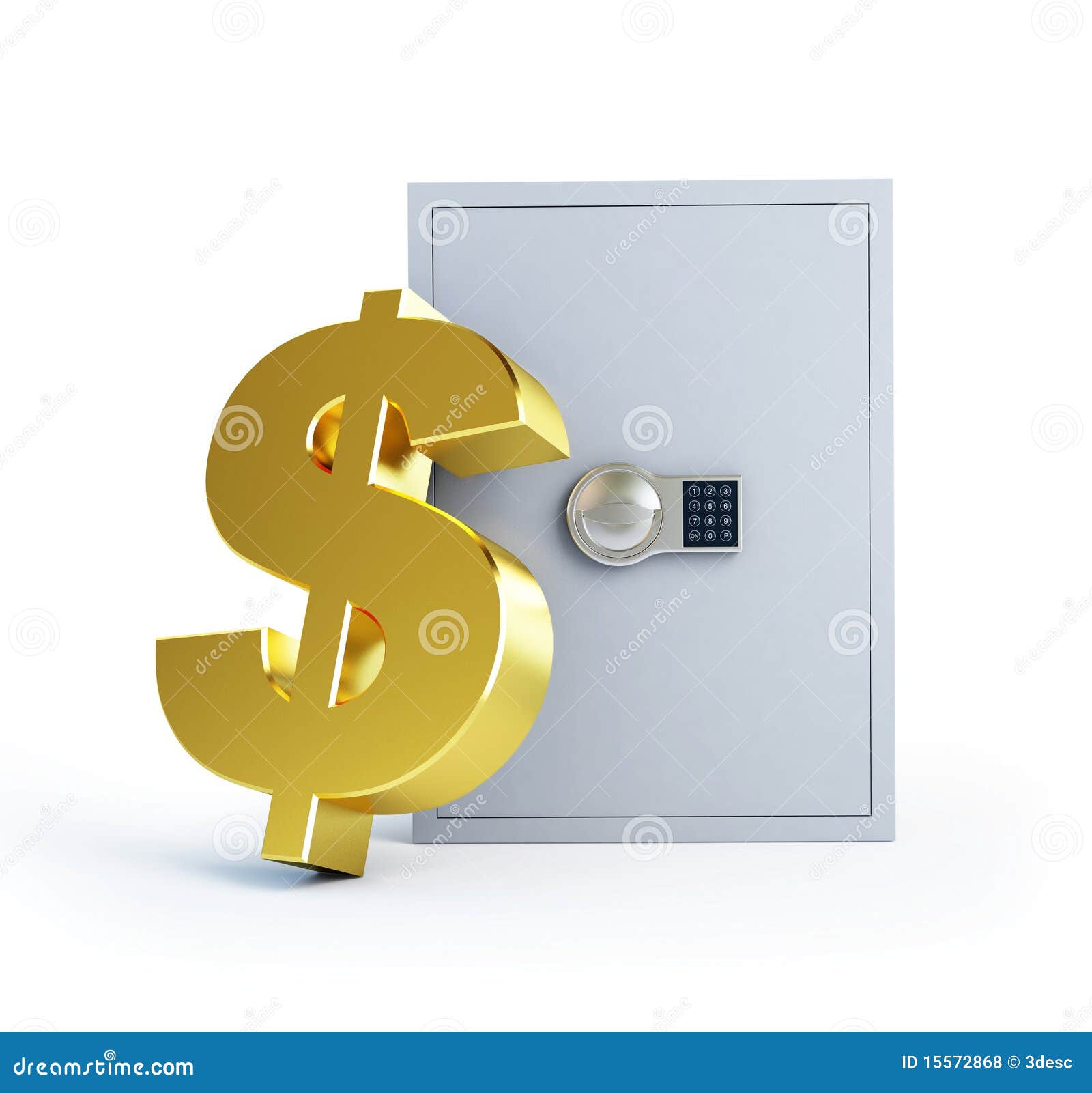 Dollar Symbol Safe a White Background Stock Illustration - Illustration ...