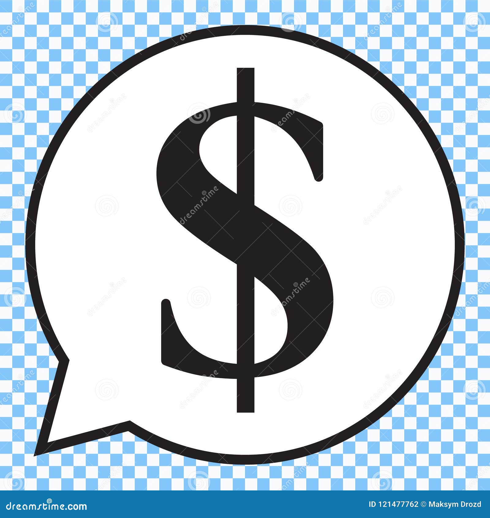 Dollar Symbol in Speech Bubble, Vector Icon Stock Illustration ...