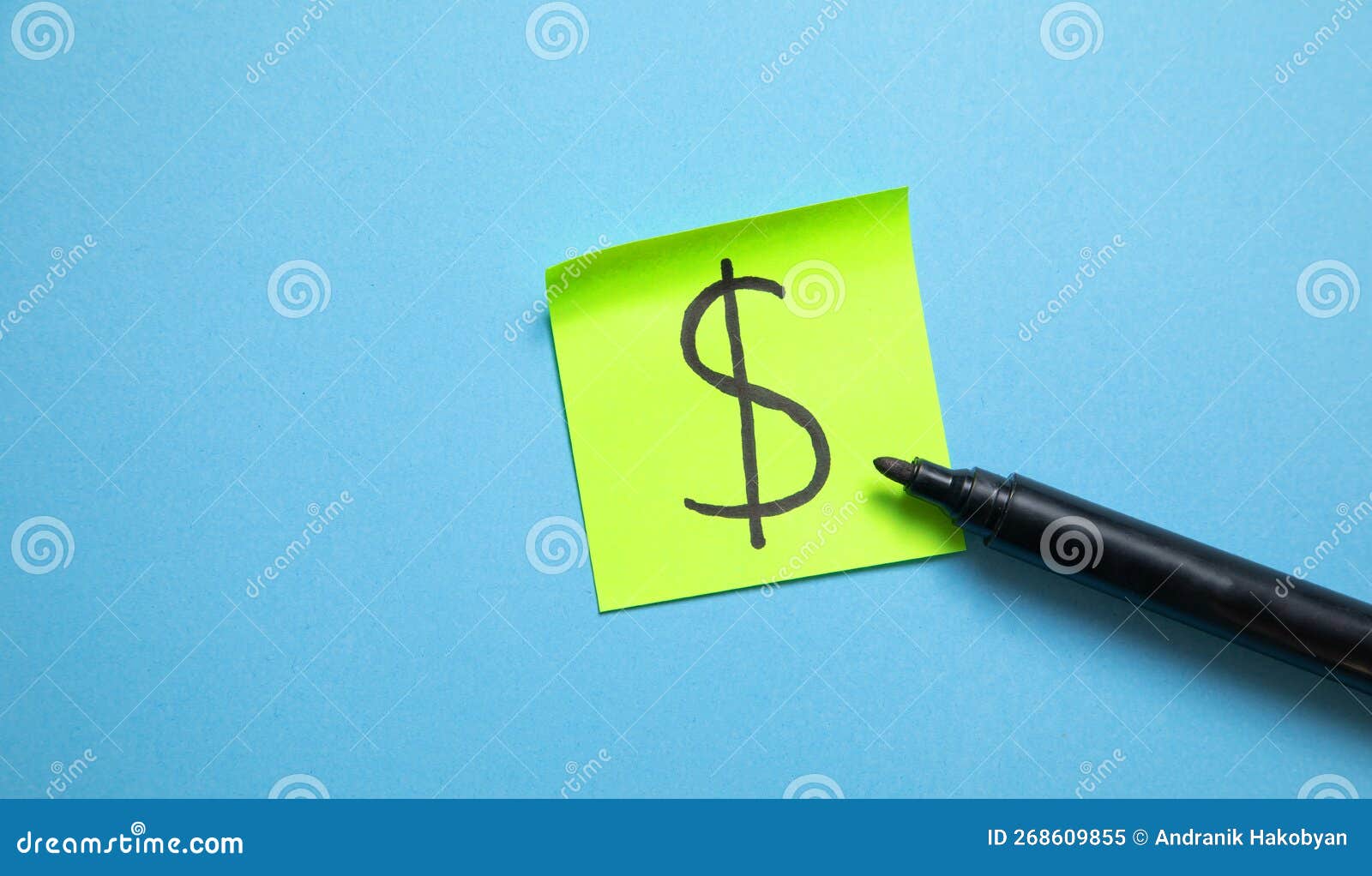 Dollar Symbol on the Sticky Note. Business Stock Image - Image of trade ...