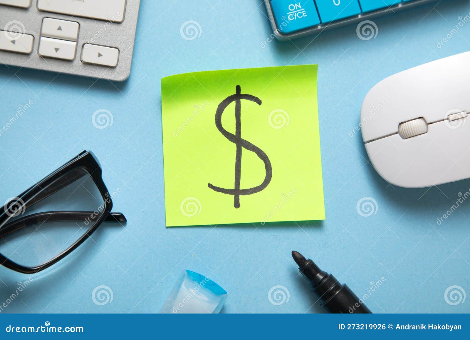 Dollar Symbol on the Sticky Note. Business Stock Photo - Image of ...