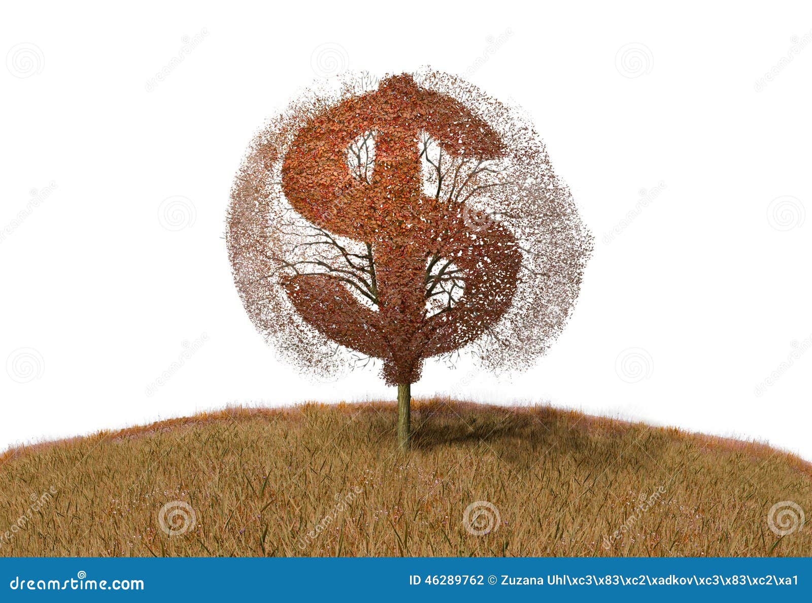 Dollar symbol on a tree stock illustration. Illustration of nature ...