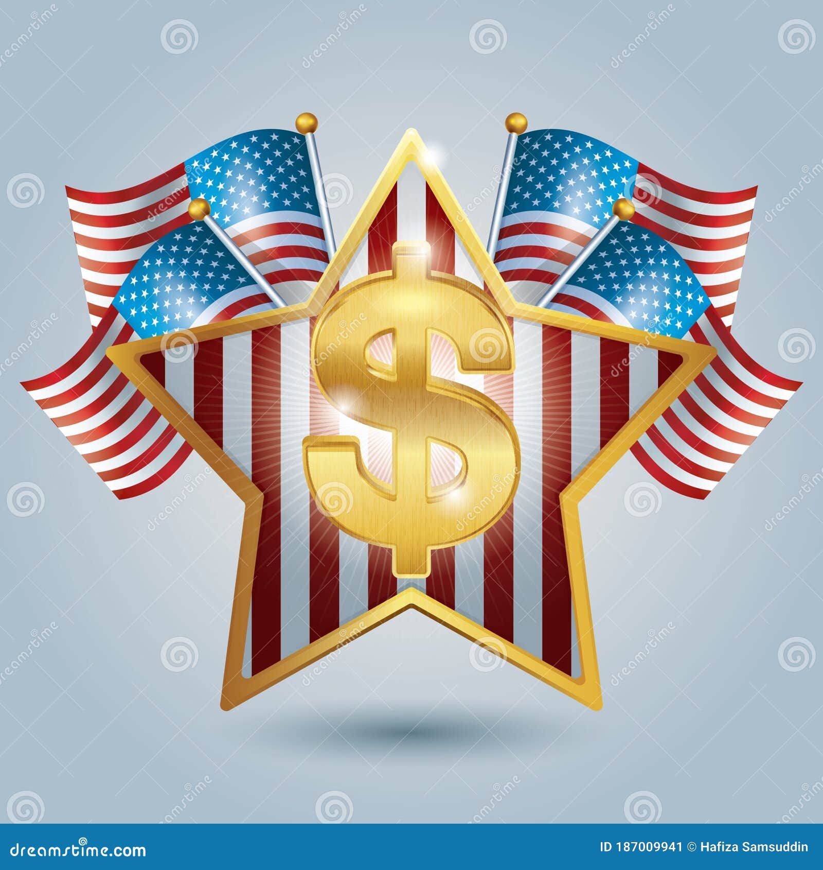 Dollar Symbol with Usa Flags. Vector Illustration Decorative Design ...