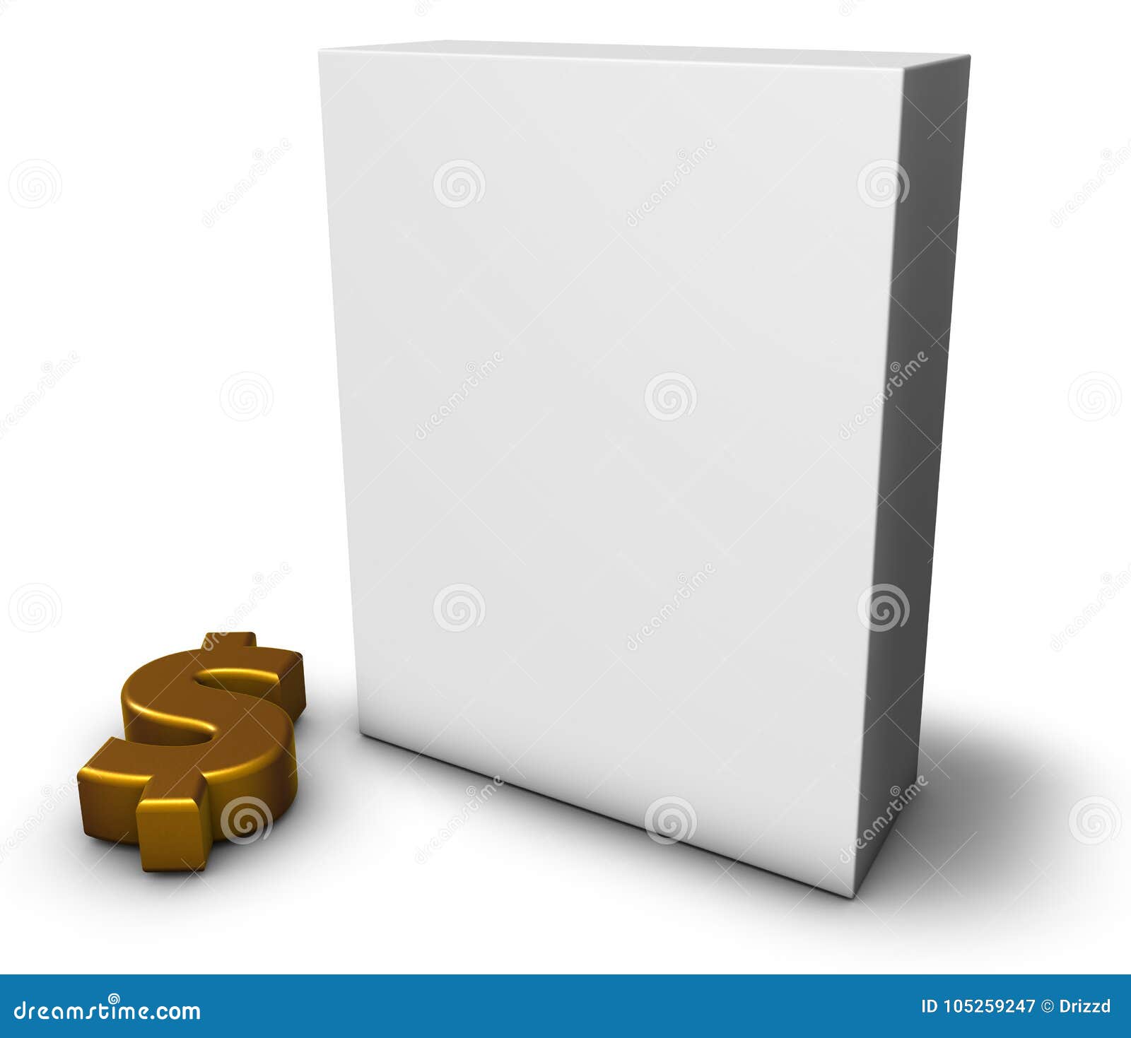 Dollar and box stock illustration. Illustration of american - 105259247