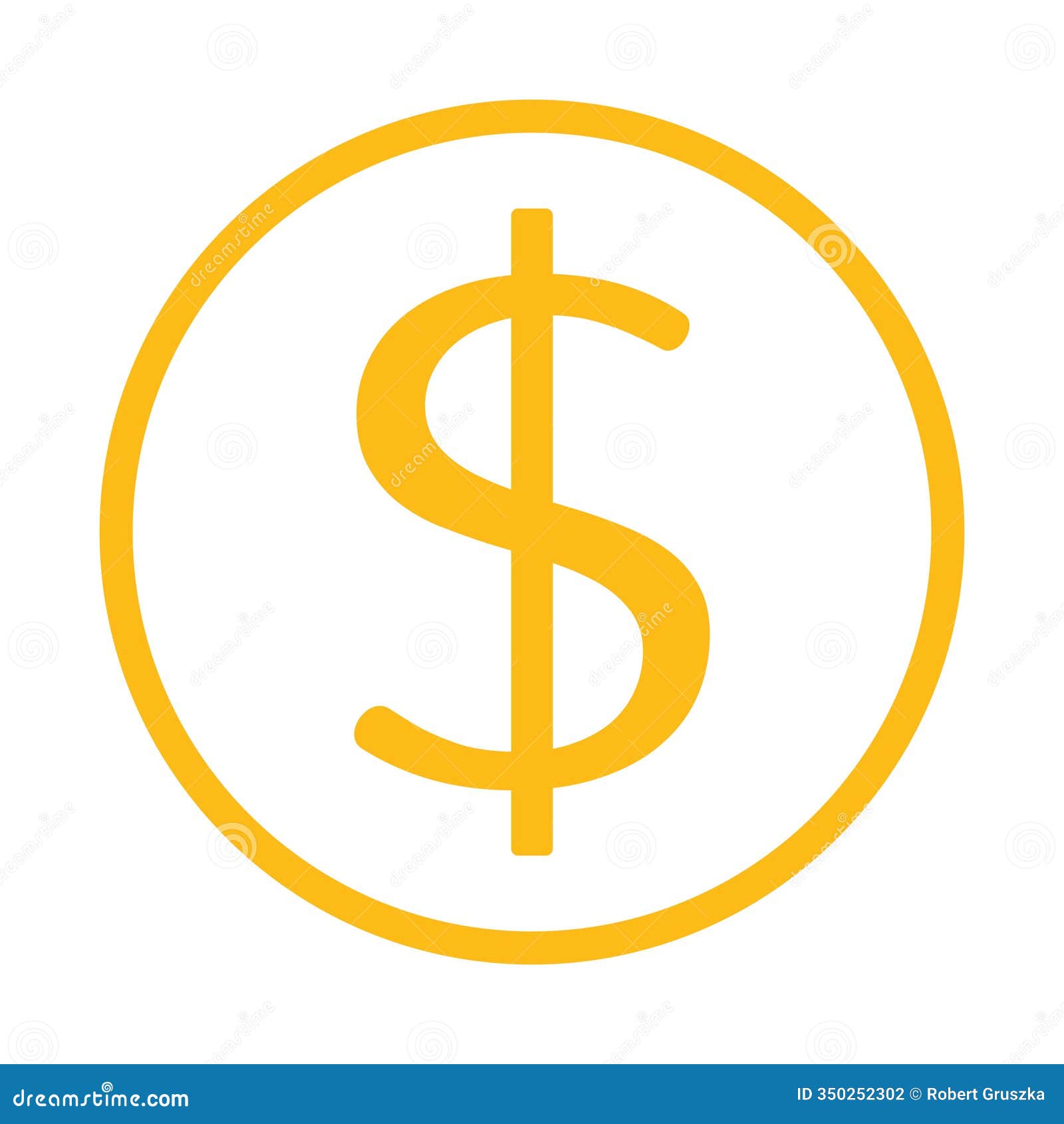 Dollar symbol stock illustration. Illustration of coin - 350252302