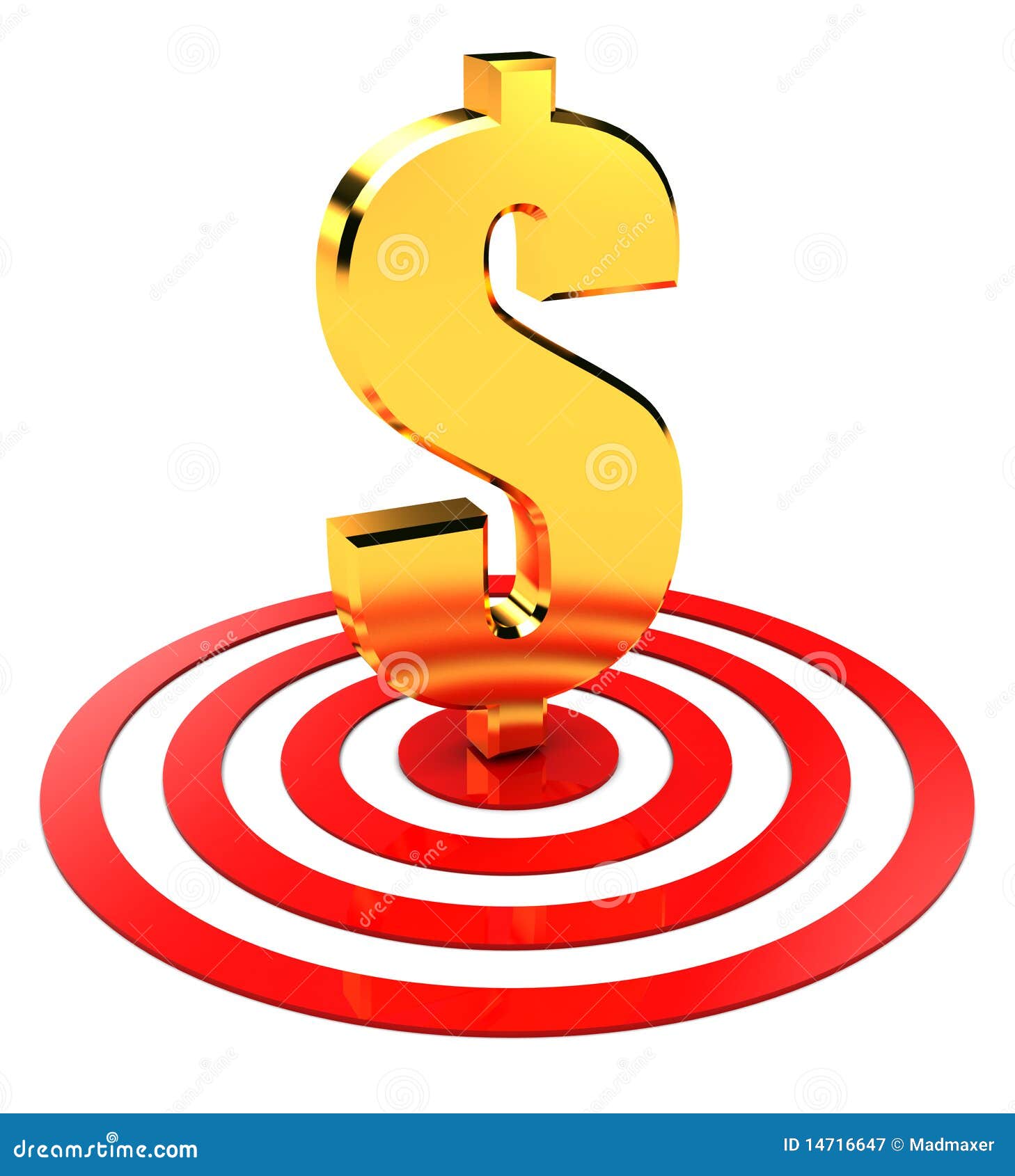 Dollar in target stock illustration. Illustration of bull - 14716647