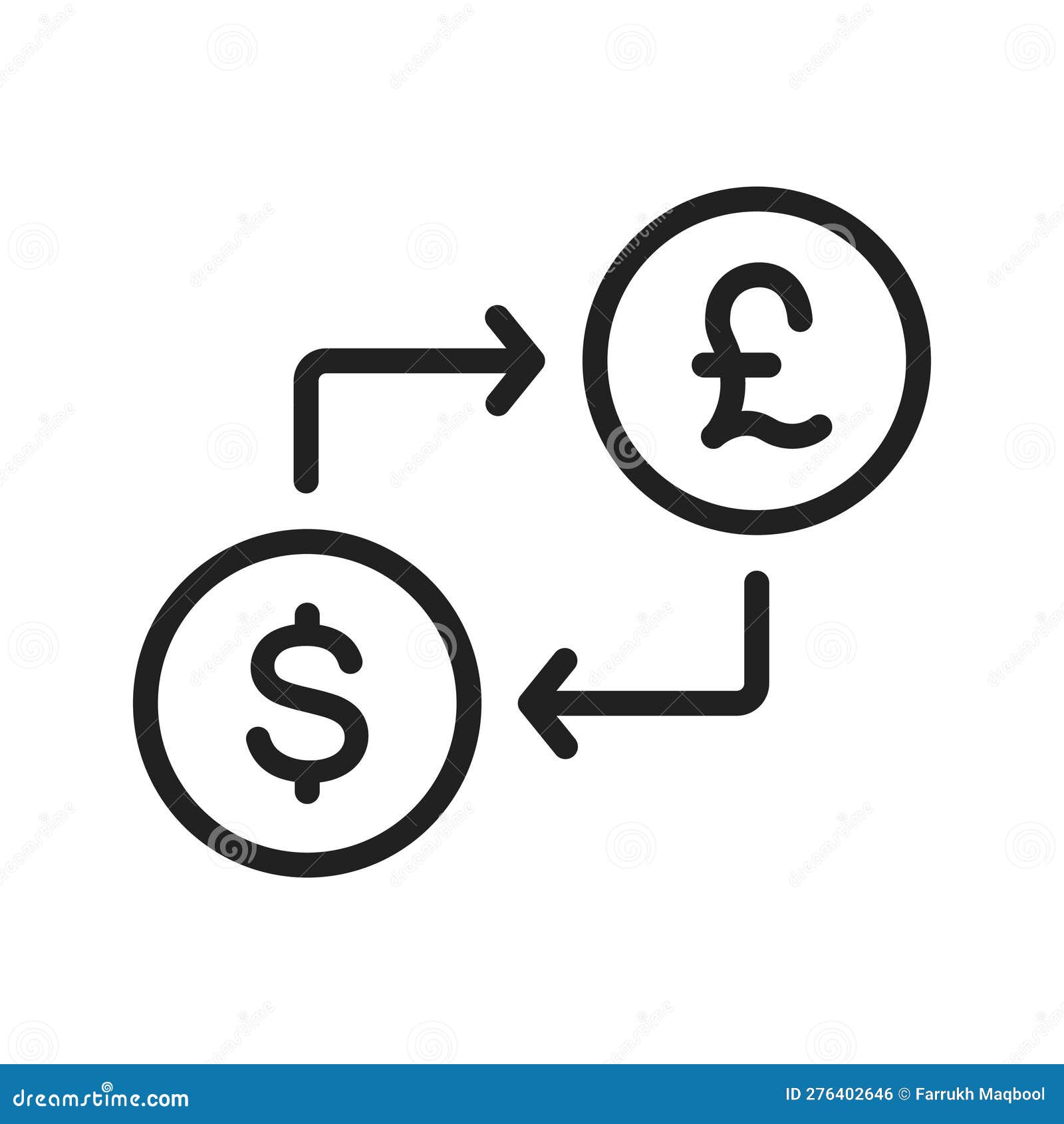 Dollar To Pound Icon Vector Image. Suitable for Mobile Apps, Web Apps ...